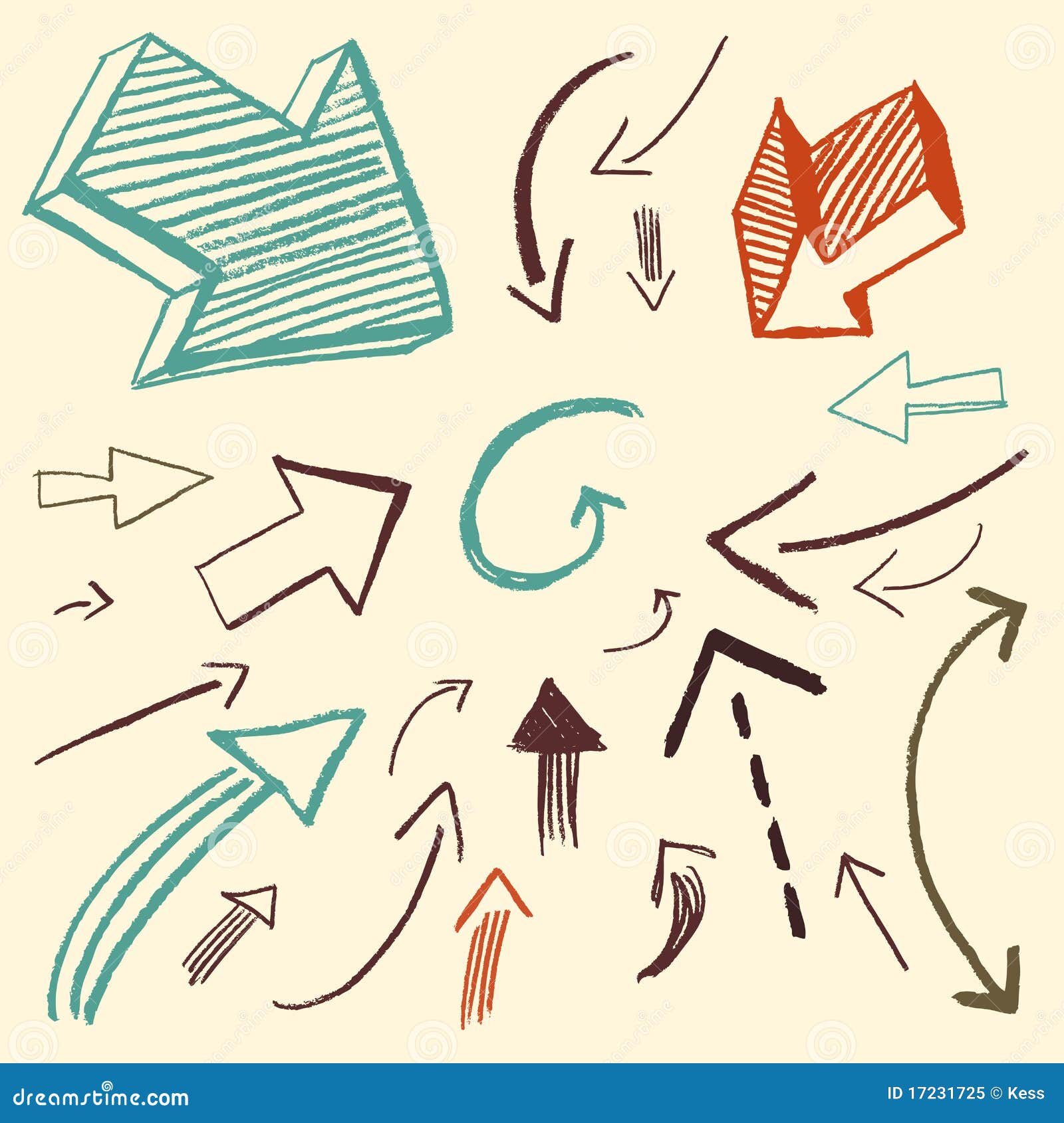 Doodle set - arrows stock vector. Illustration of rough - 17231725