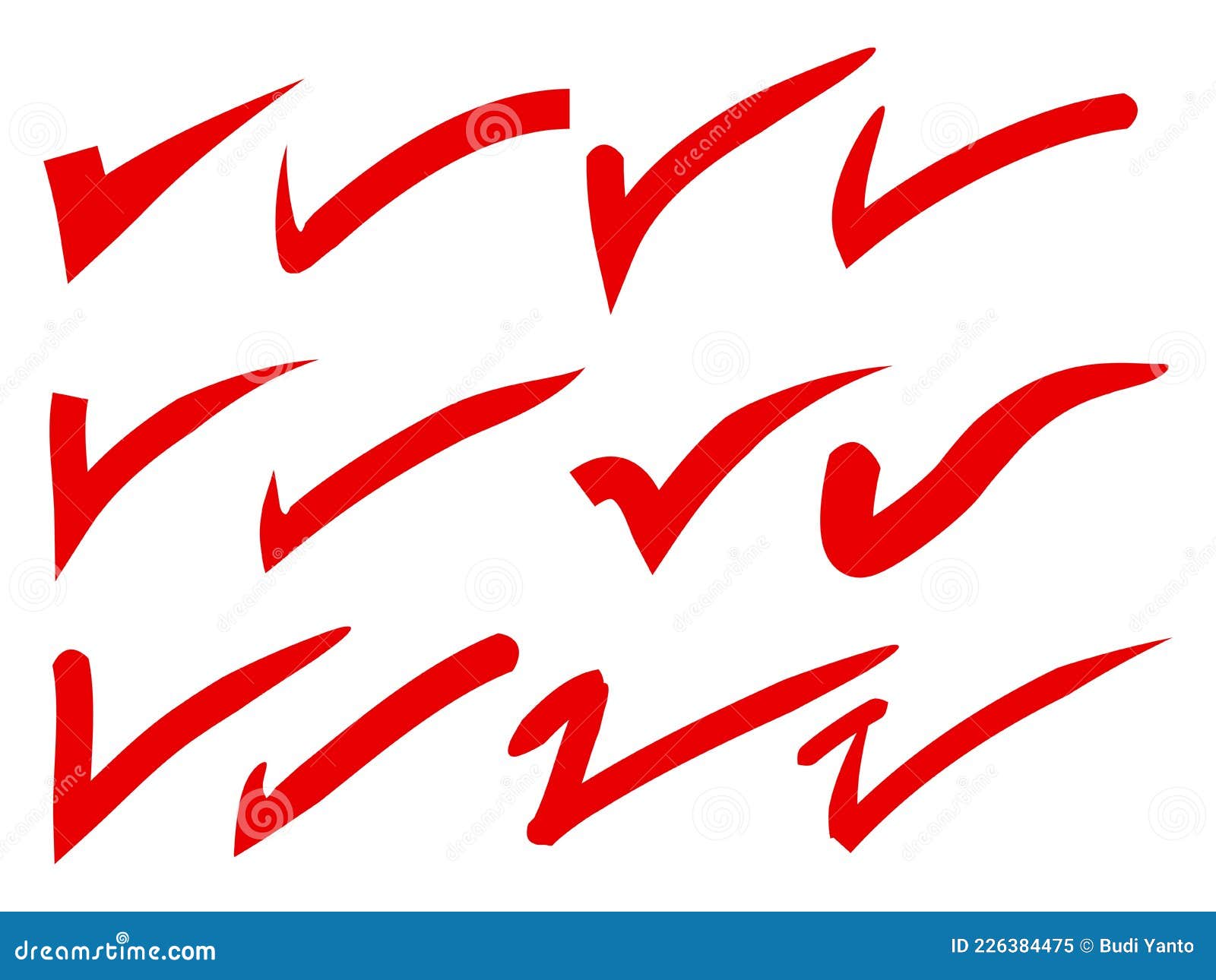 Doodle Set of Check Marks and Wrong Marks. False and True Stock Vector ...