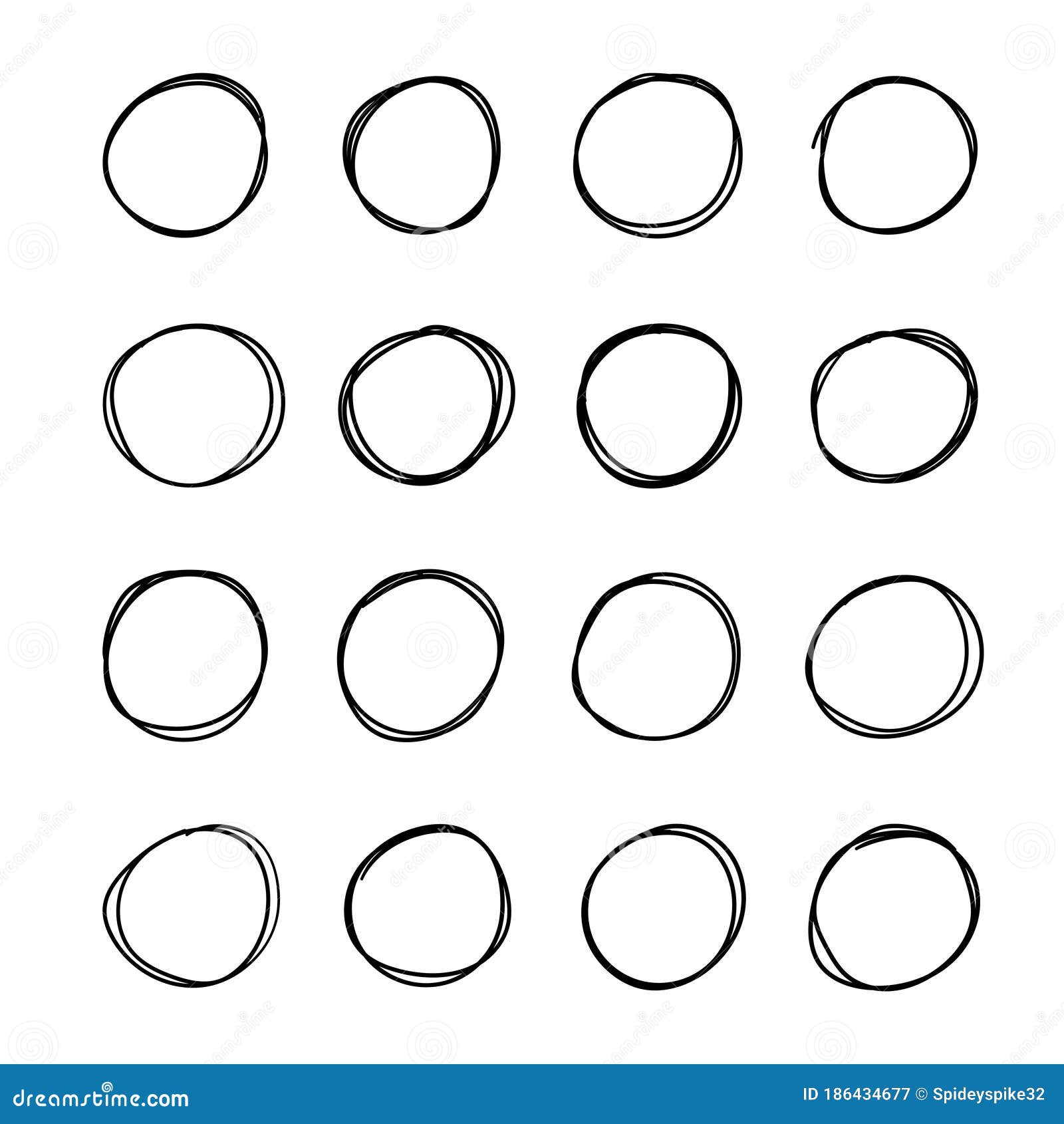 A Doodle Set of the Circle. Vector Illustration Stock Vector ...