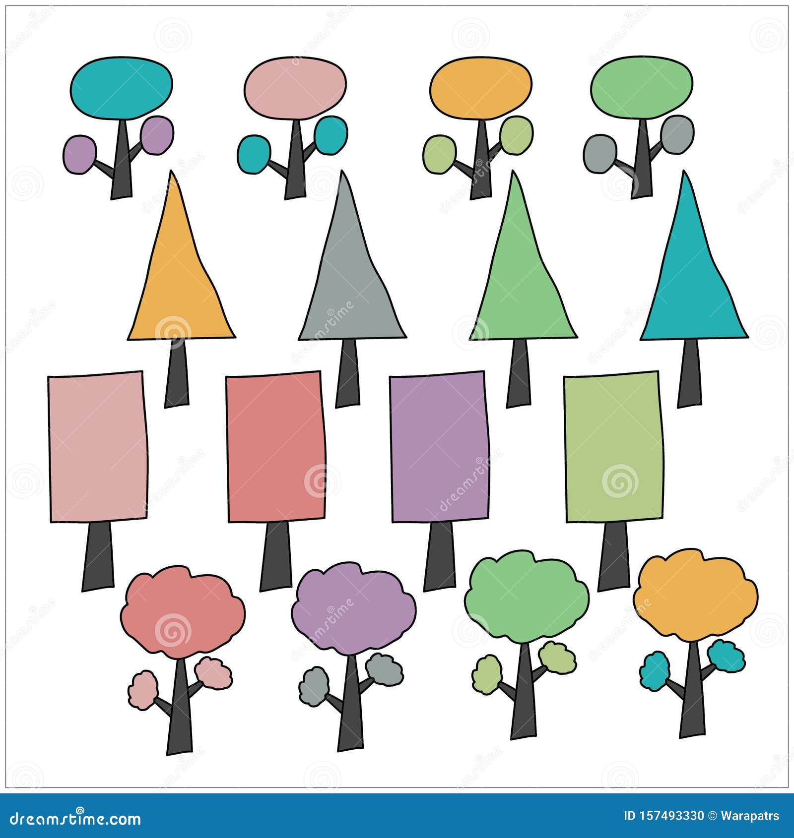 Fer-tree On The Pastel Background. Stock Illustration | CartoonDealer ...