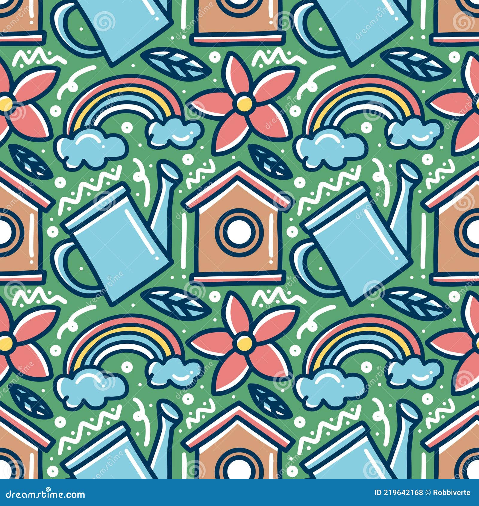 Doodle Set of Spring Time Hand Drawing Stock Vector - Illustration of ...