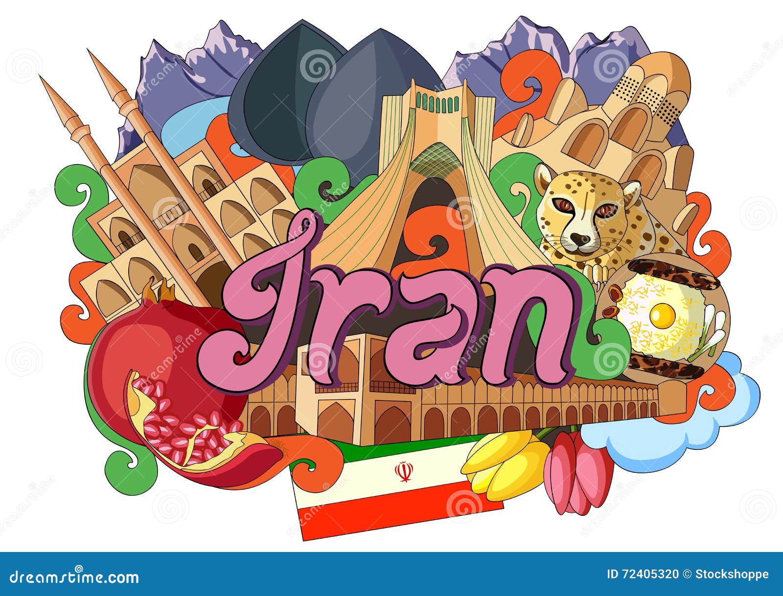 Doodle Showing Architecture and Culture of Iran Stock Vector ... Doodle Showing Architecture and Culture of Iran Stock Vector ...