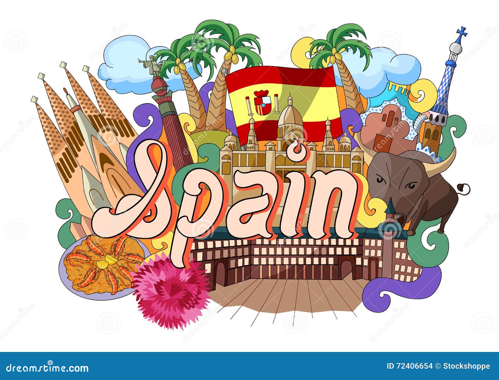 Doodle Showing Architecture and Culture of Spain Stock Vector ... Doodle Showing Architecture and Culture of Spain Stock Vector ...
