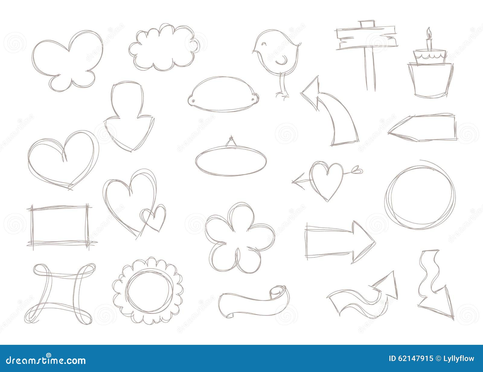 Doodle signs and shapes stock vector. Illustration of icon - 62147915