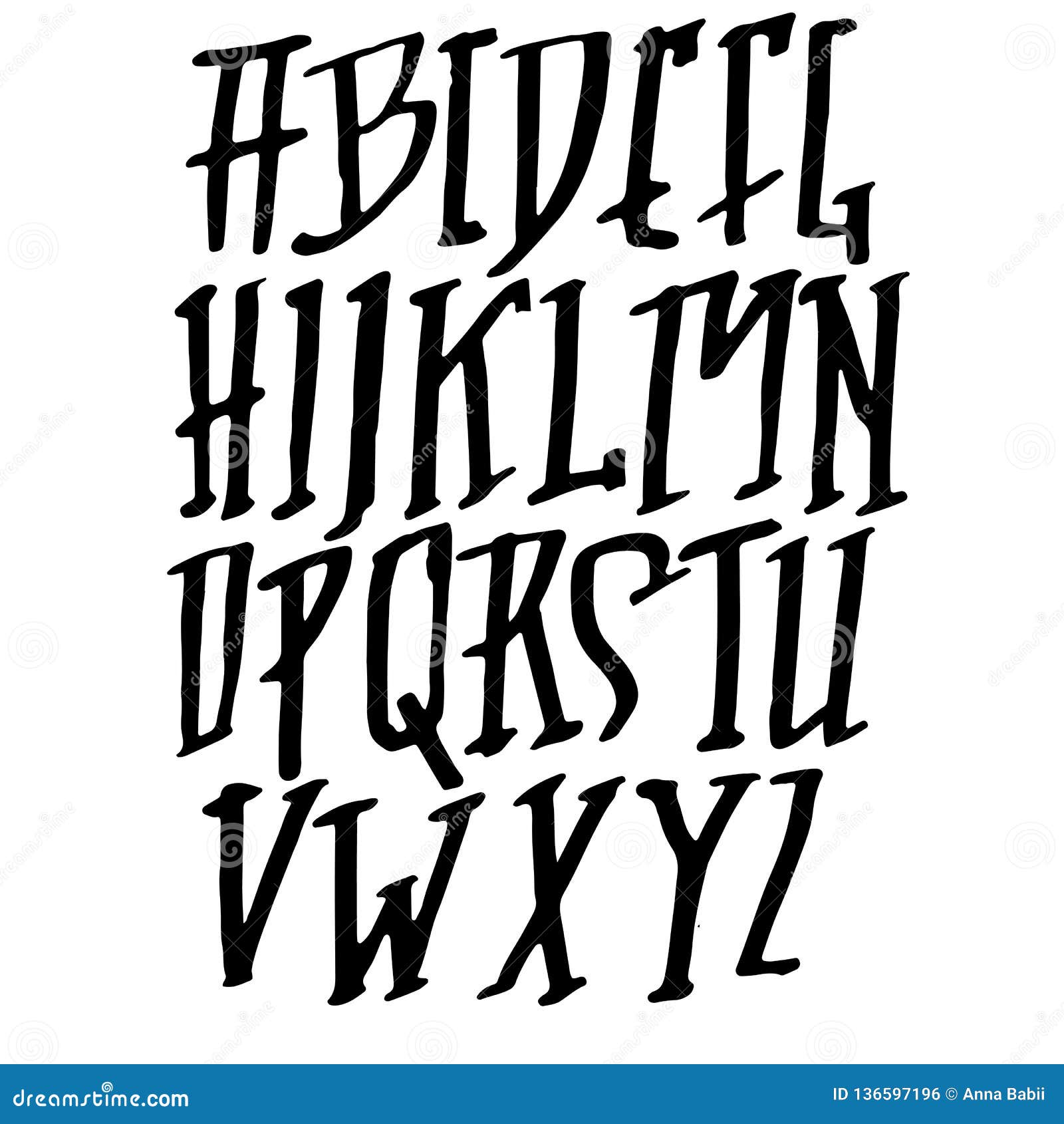 Doodle Simple Grunge Font. Hand Drawn Letterss. Typography Vector ...