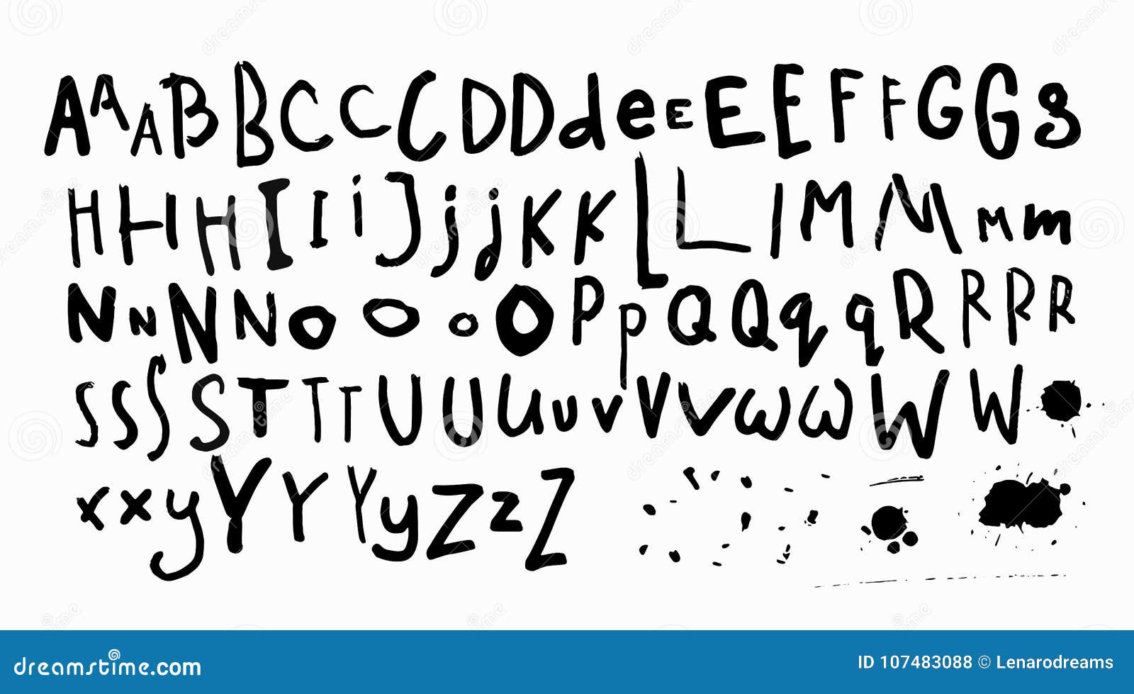 Doodle Simple Kids Alphabet Stock Vector - Illustration of english ...