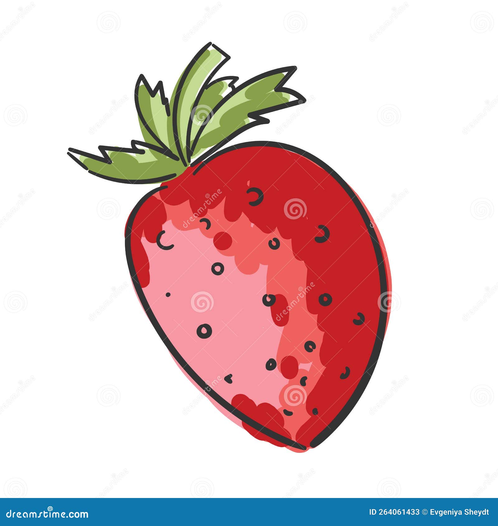 Doodle Simple Strawberry Icon Vector Isolated on White Stock Vector ...