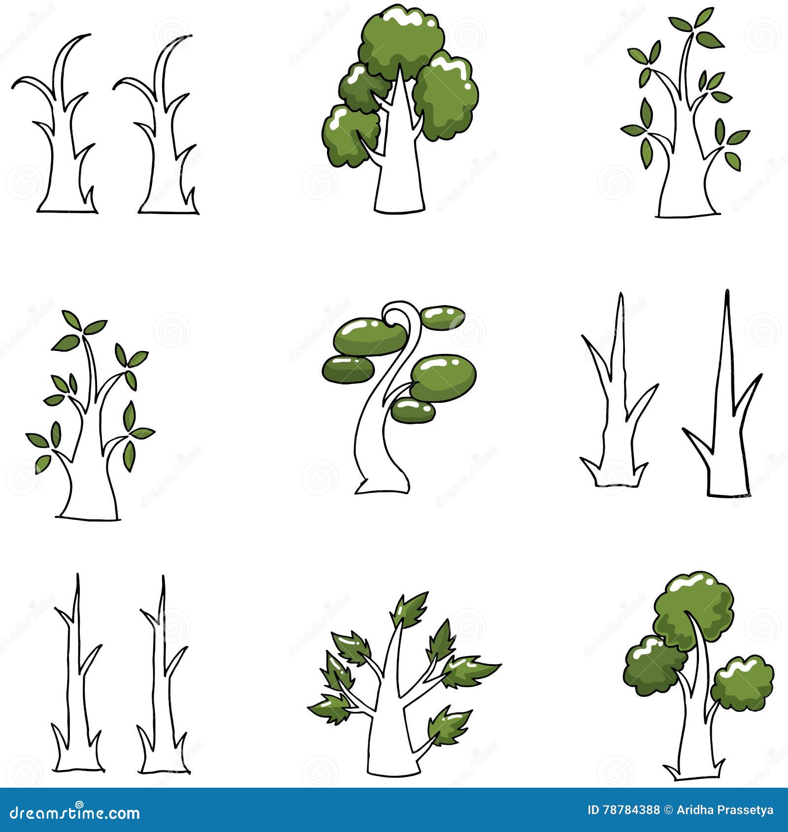 Doodle of Simple Tree Vector Art Stock Vector - Illustration of ...