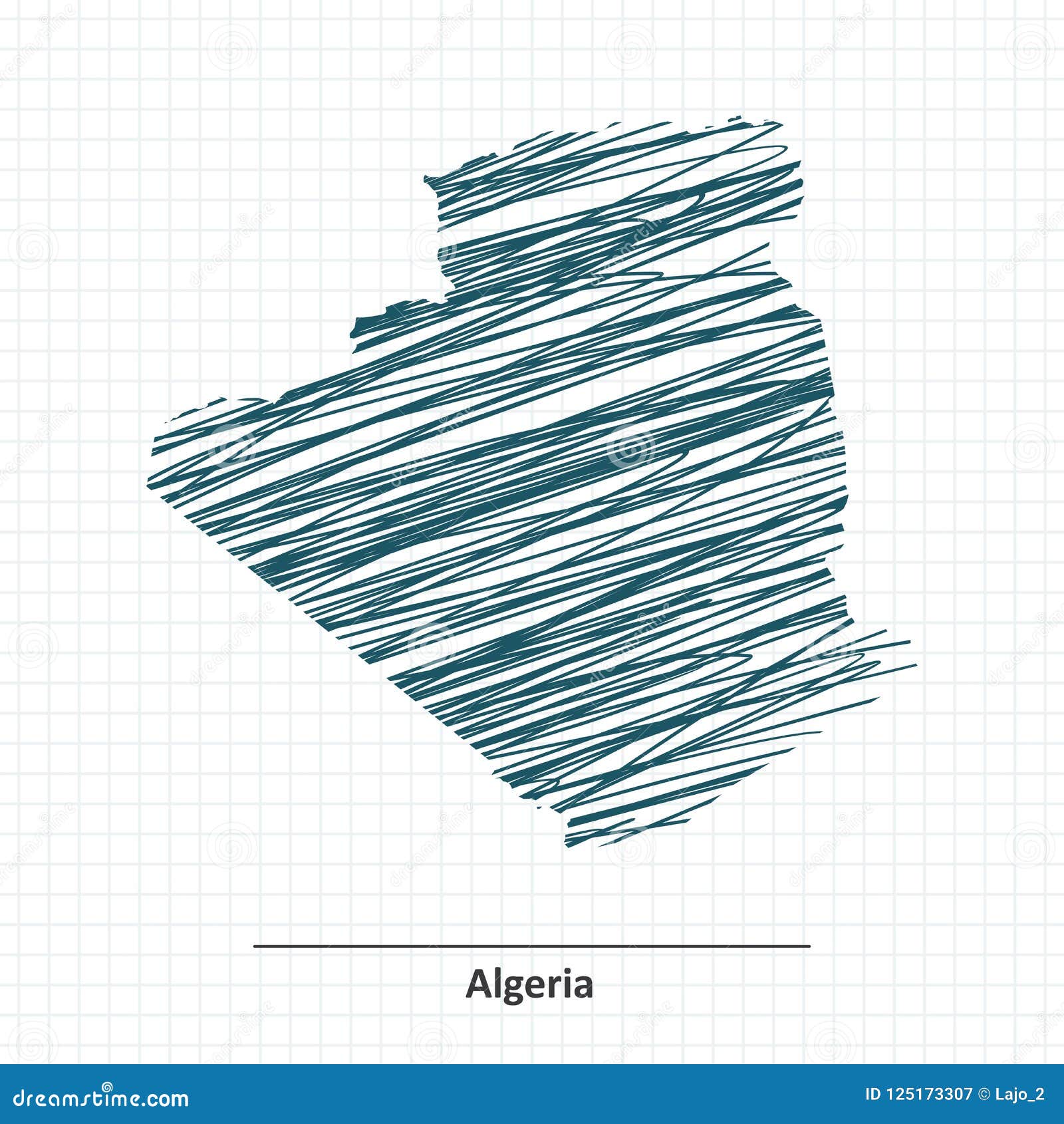 Doodle Sketch of Algeria Map Stock Vector - Illustration of silhouette ...