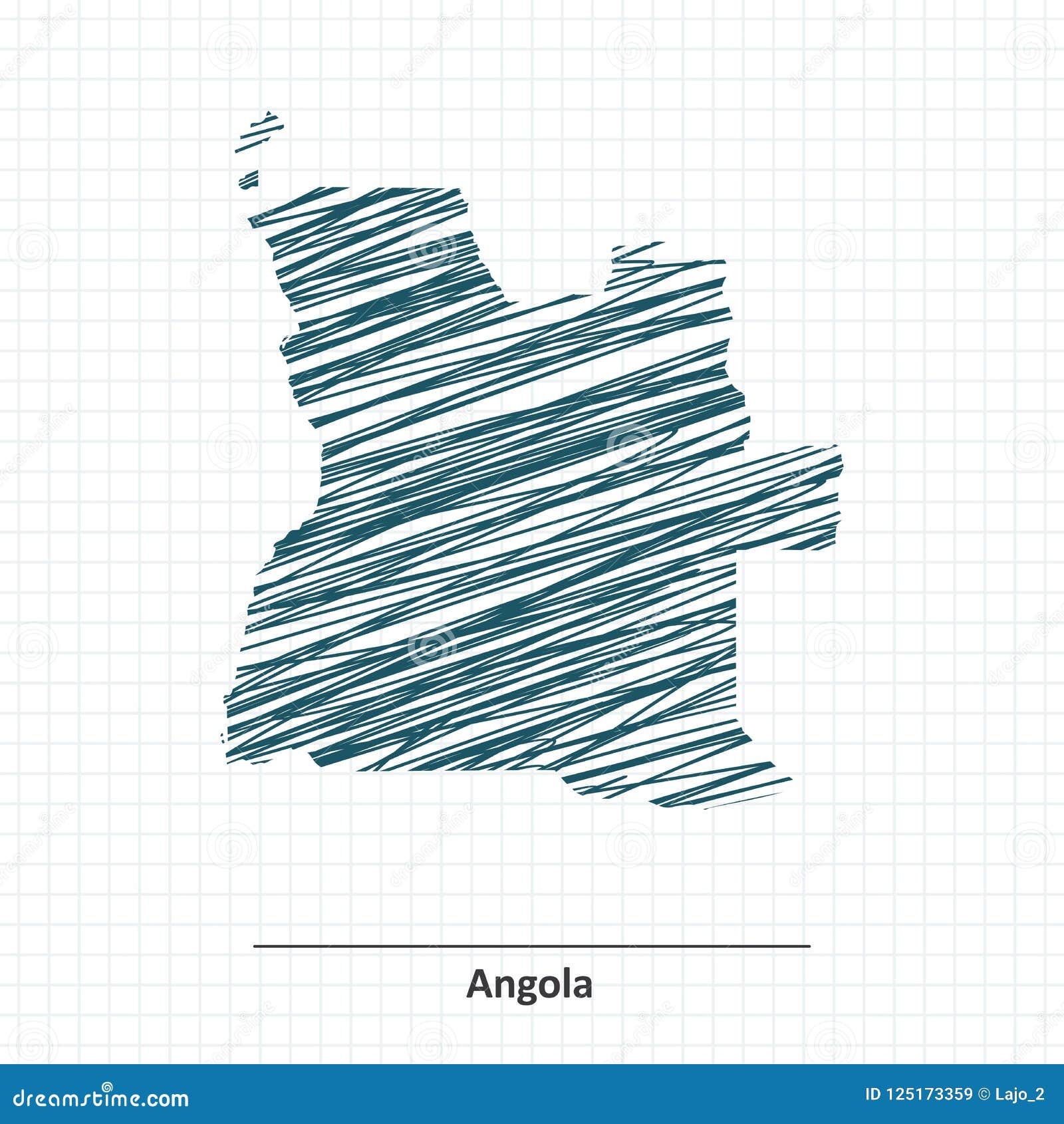 Doodle Sketch of Angola Map Stock Vector - Illustration of silhouette ...