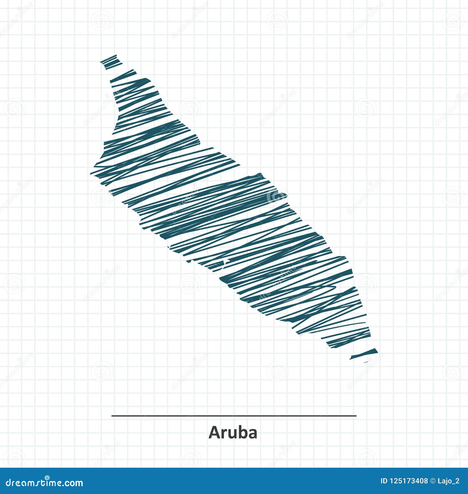 Doodle sketch of Aruba map stock vector. Illustration of drawing ...