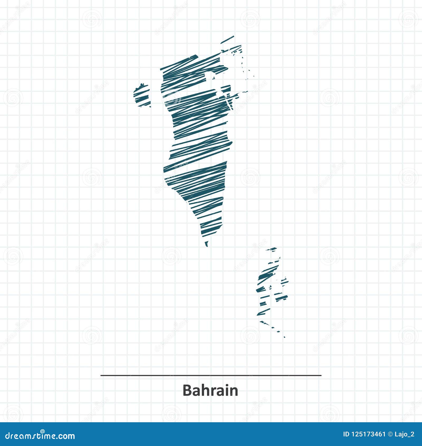 Doodle Sketch of Bahrain Map Stock Vector - Illustration of symbol ...