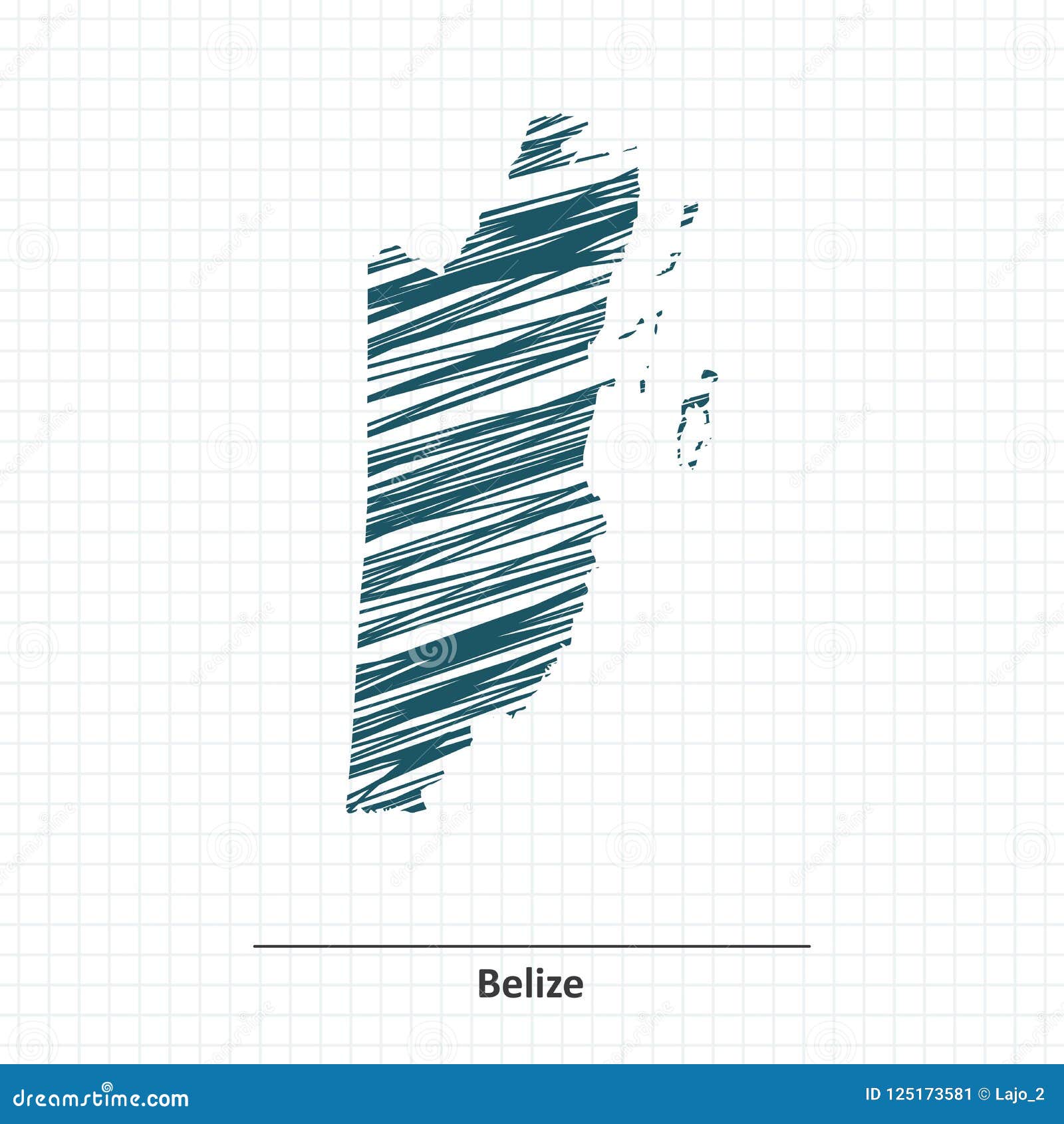 Doodle Sketch of Belize Map Stock Vector - Illustration of point ...