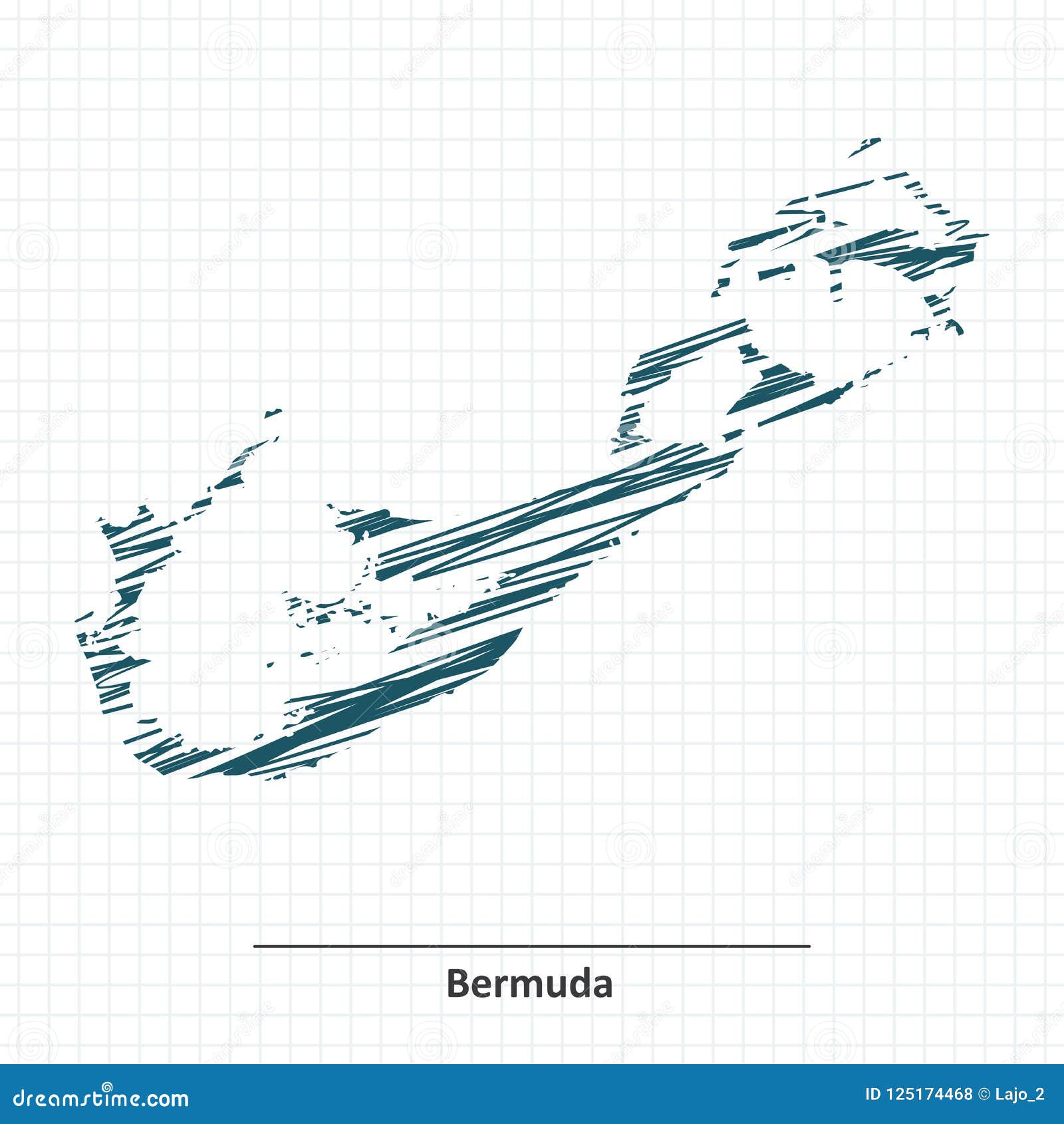Doodle Sketch of Bermuda Map Stock Vector - Illustration of area, blue ...