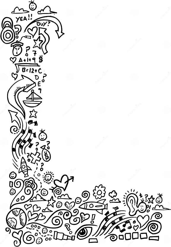 Doodle Sketch Border stock vector. Illustration of notes - 12429982