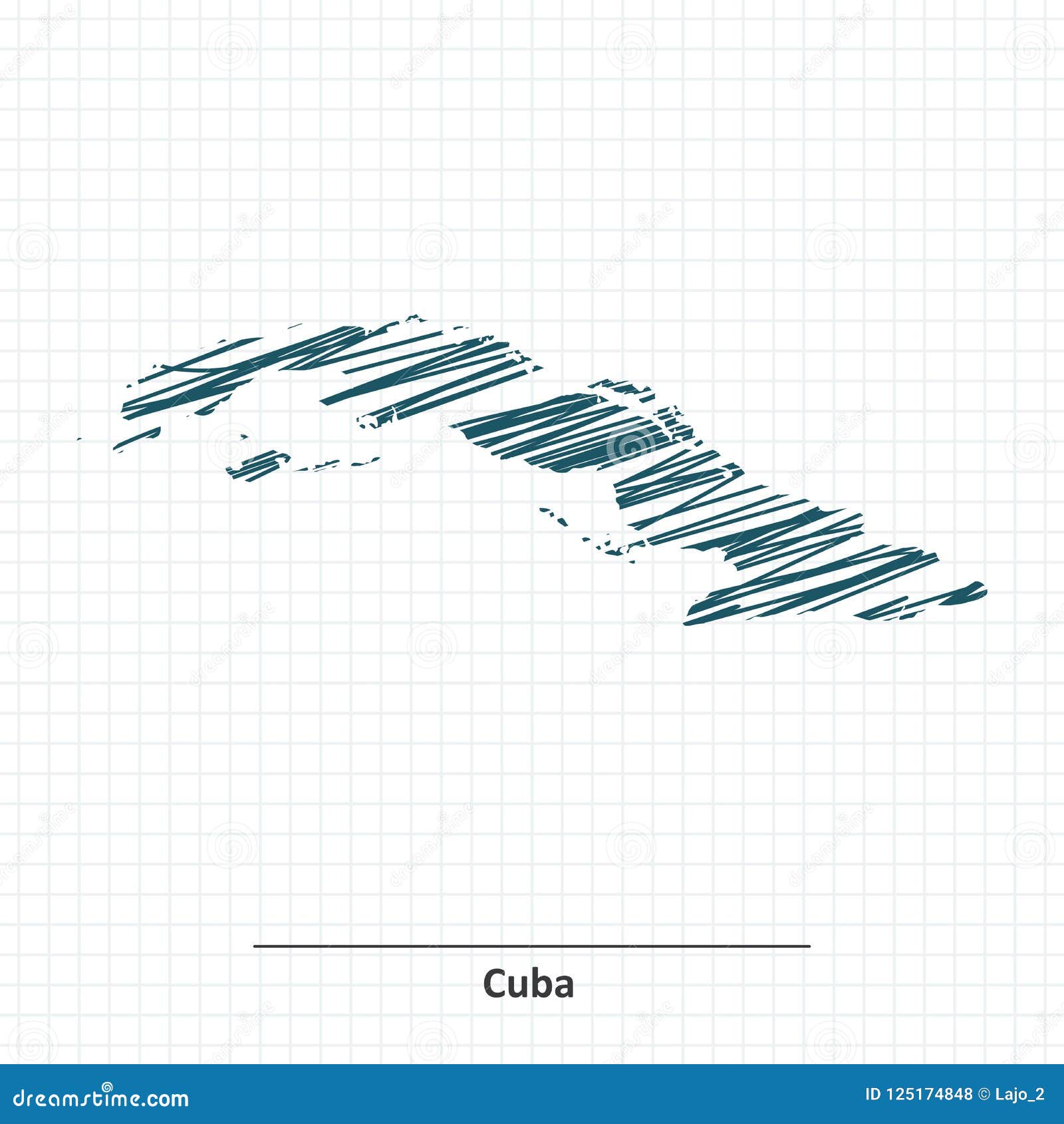Doodle sketch of Cuba map stock vector. Illustration of abstract ...