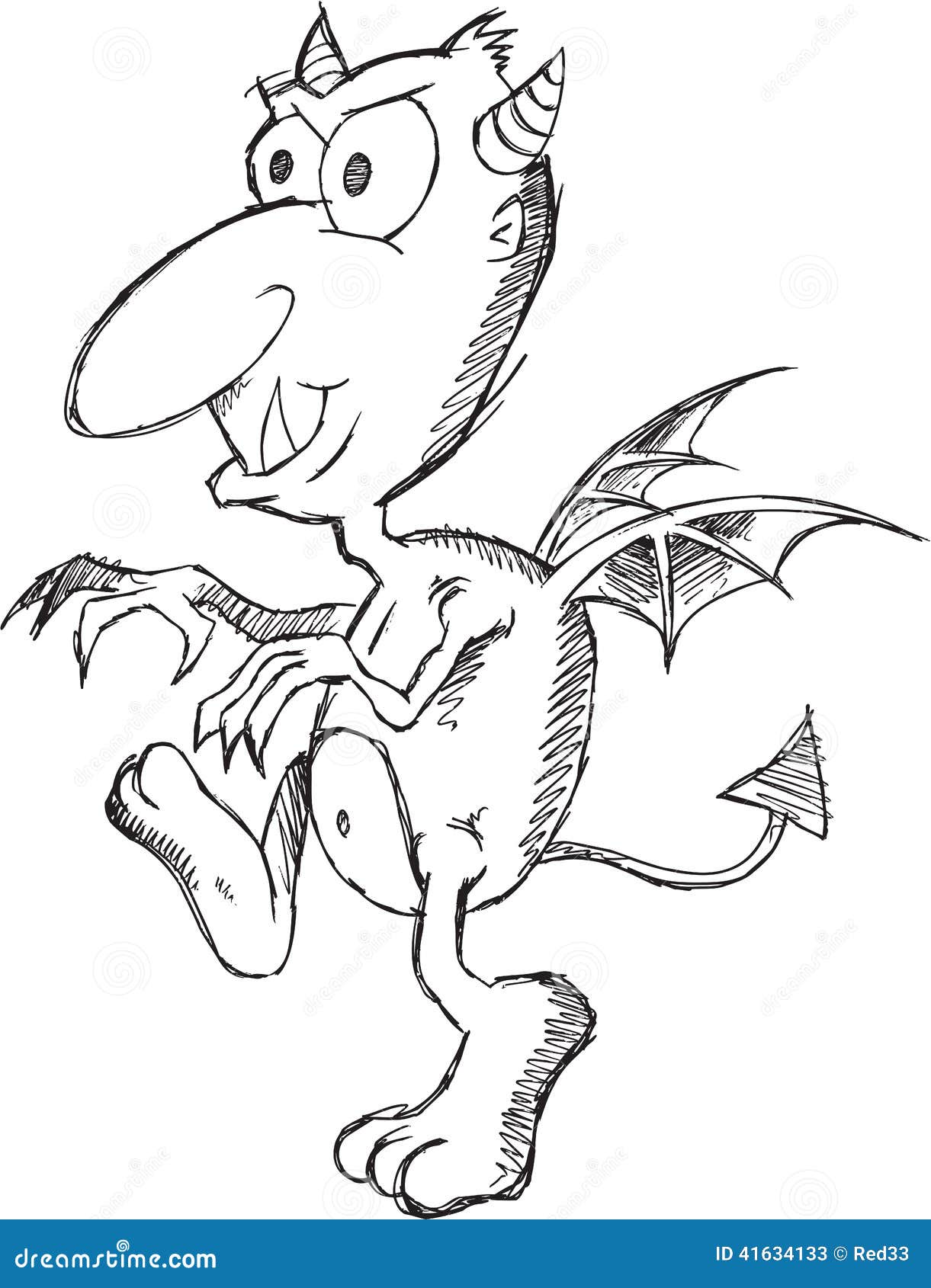 Doodle Sketch Devil Vector stock vector. Illustration of demon - 41634133