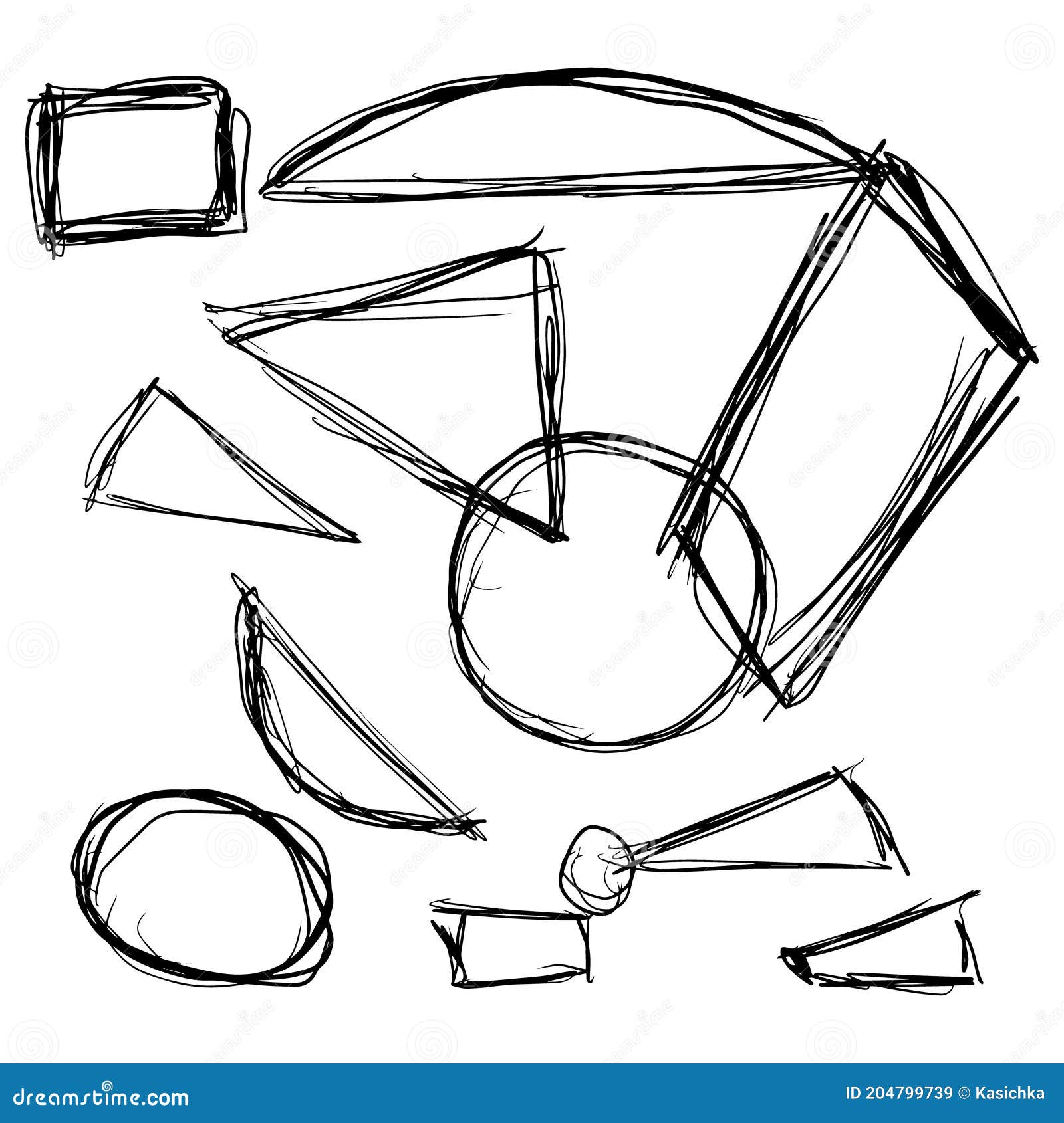 Doodle Sketch of Geometry Shape Stock Vector - Illustration of ...