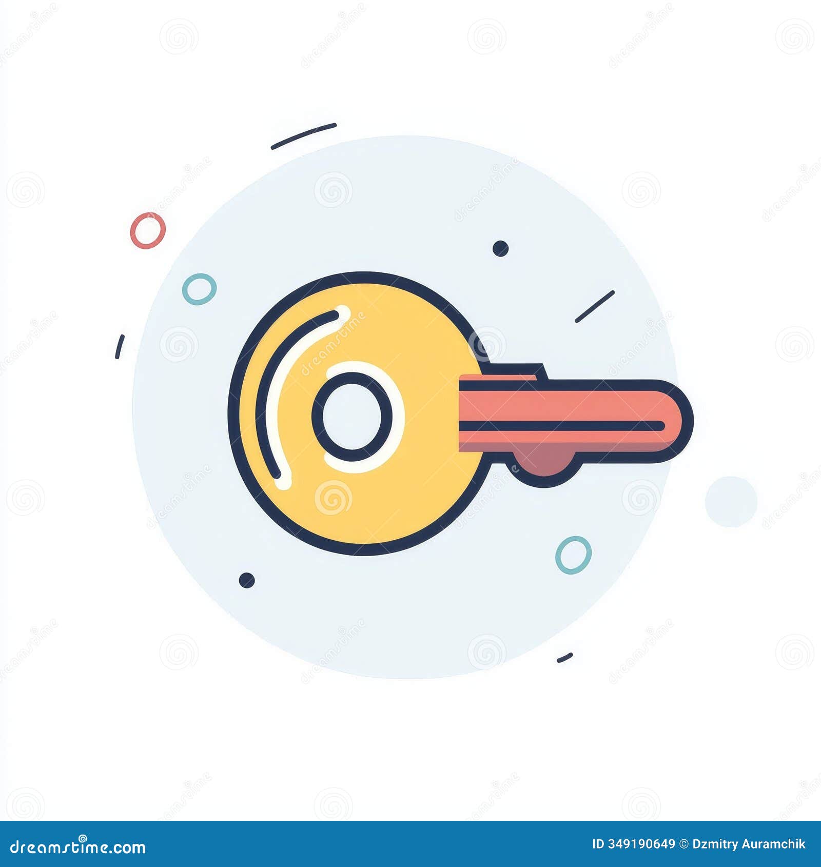 Doodle Sketch of a Key. Simple Line Drawing in a Modern Isolated ...