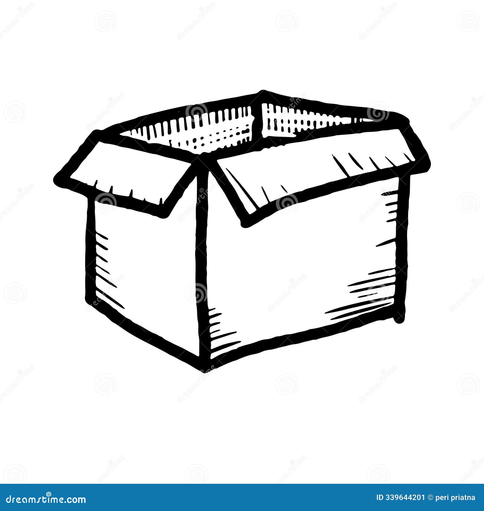 Doodle Sketch Style of Cardboard Box Drawn Illustration for Concept ...