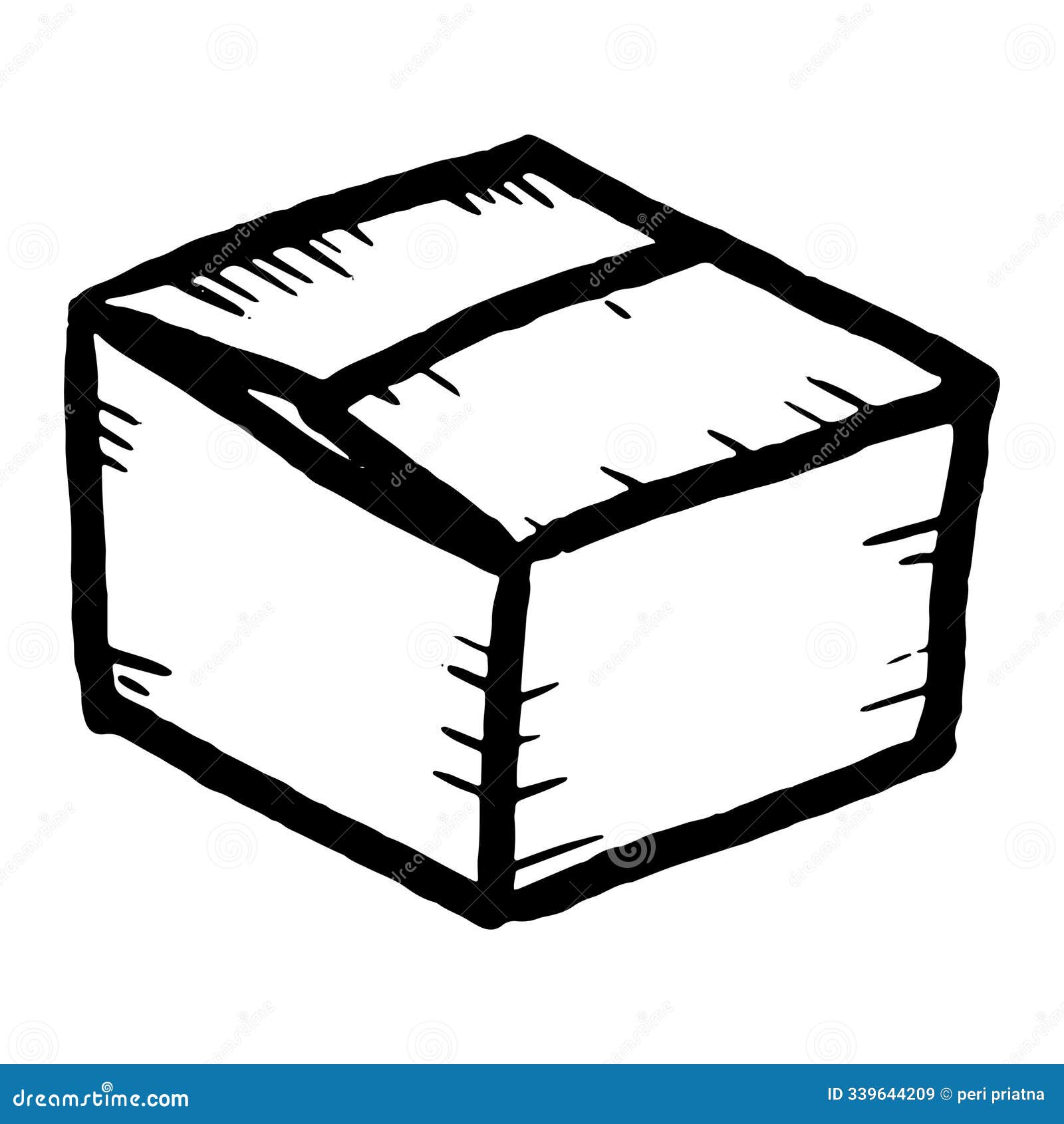 Doodle Sketch Style of Cardboard Box Drawn Illustration for Concept ...