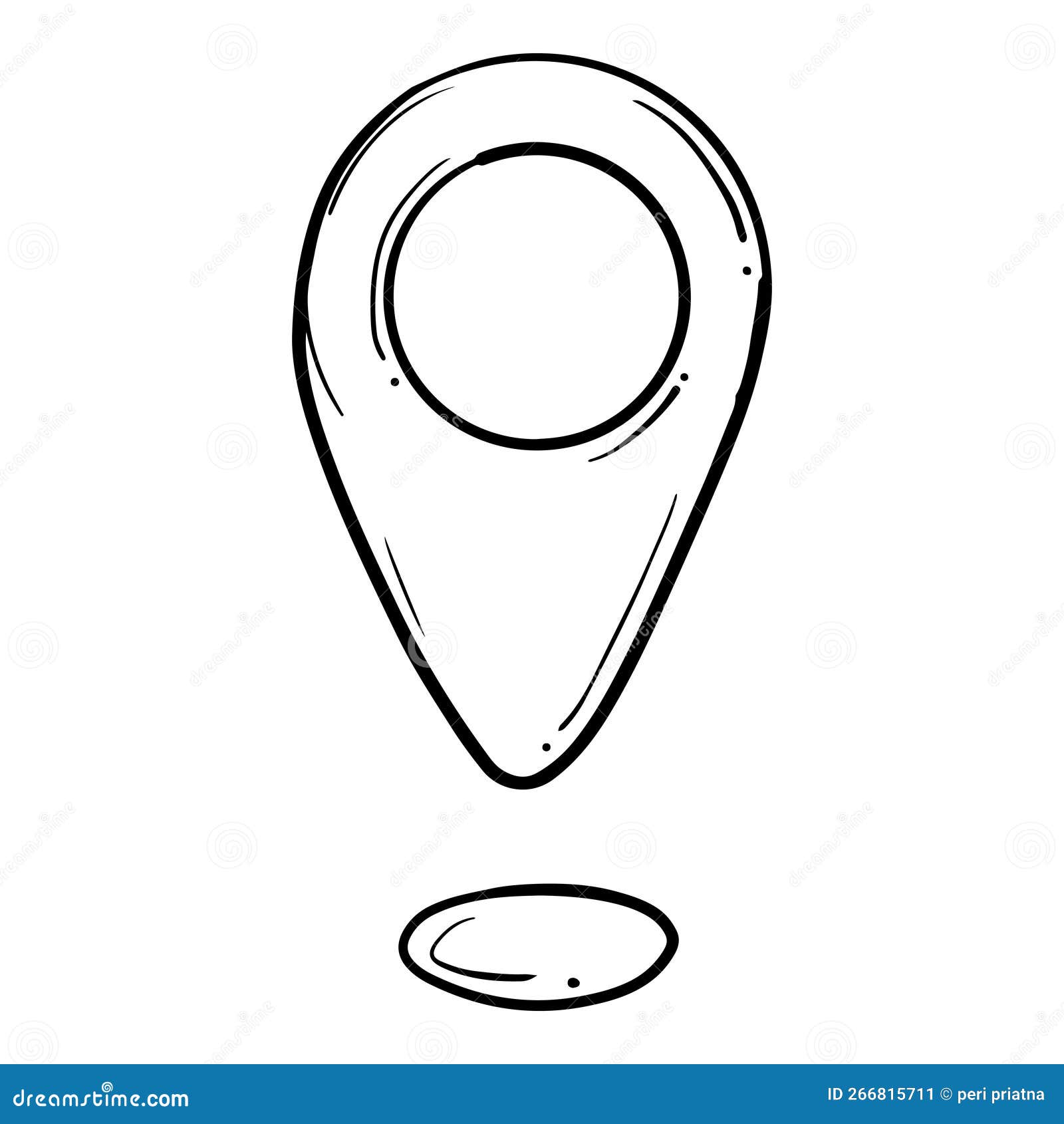 Doodle Sketch Style of Hand Drawn Coordinates Location Point Gps Vector ...