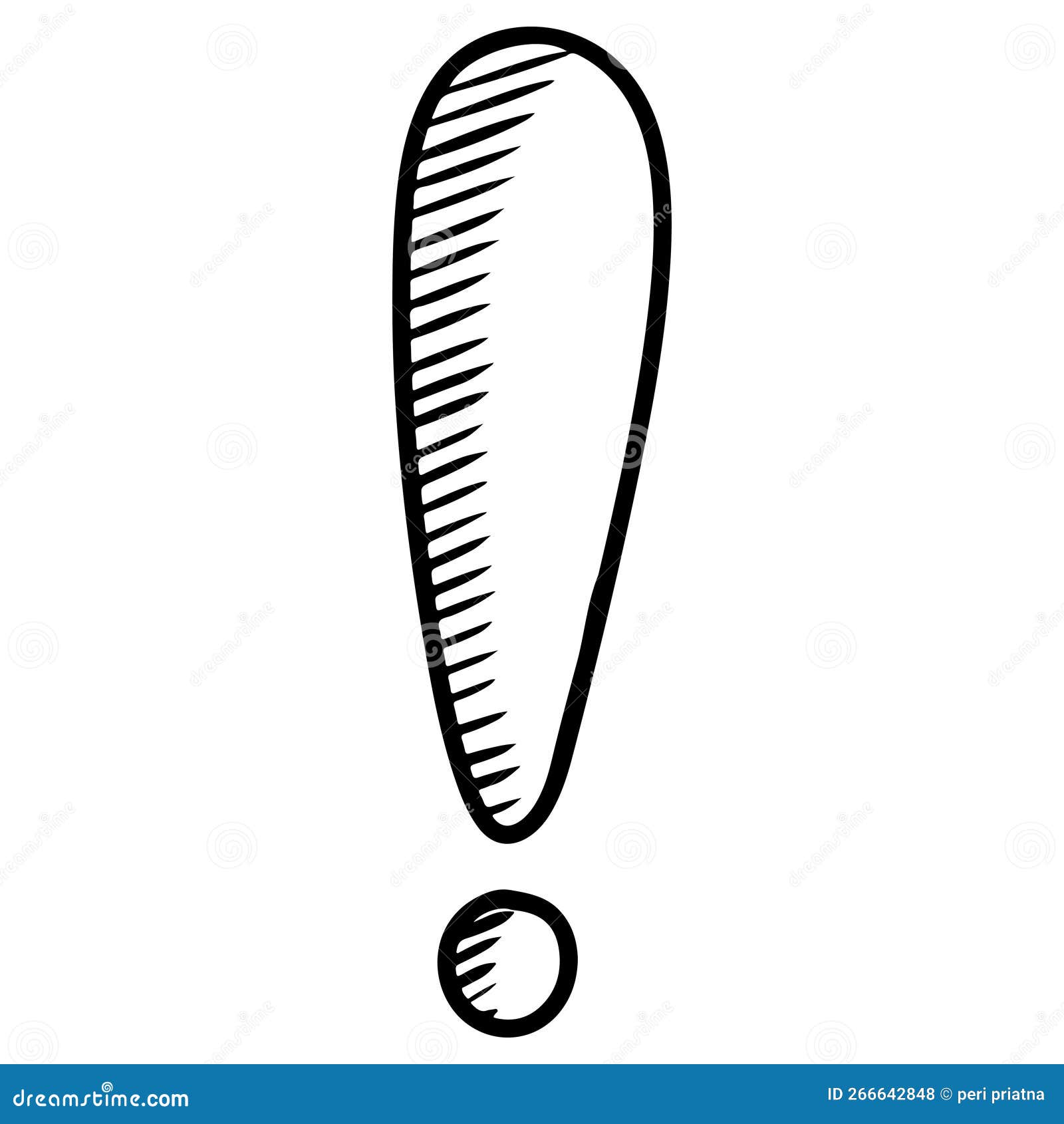 Doodle Sketch Style of Hand Drawn Exclamation Point Vector Illustration ...