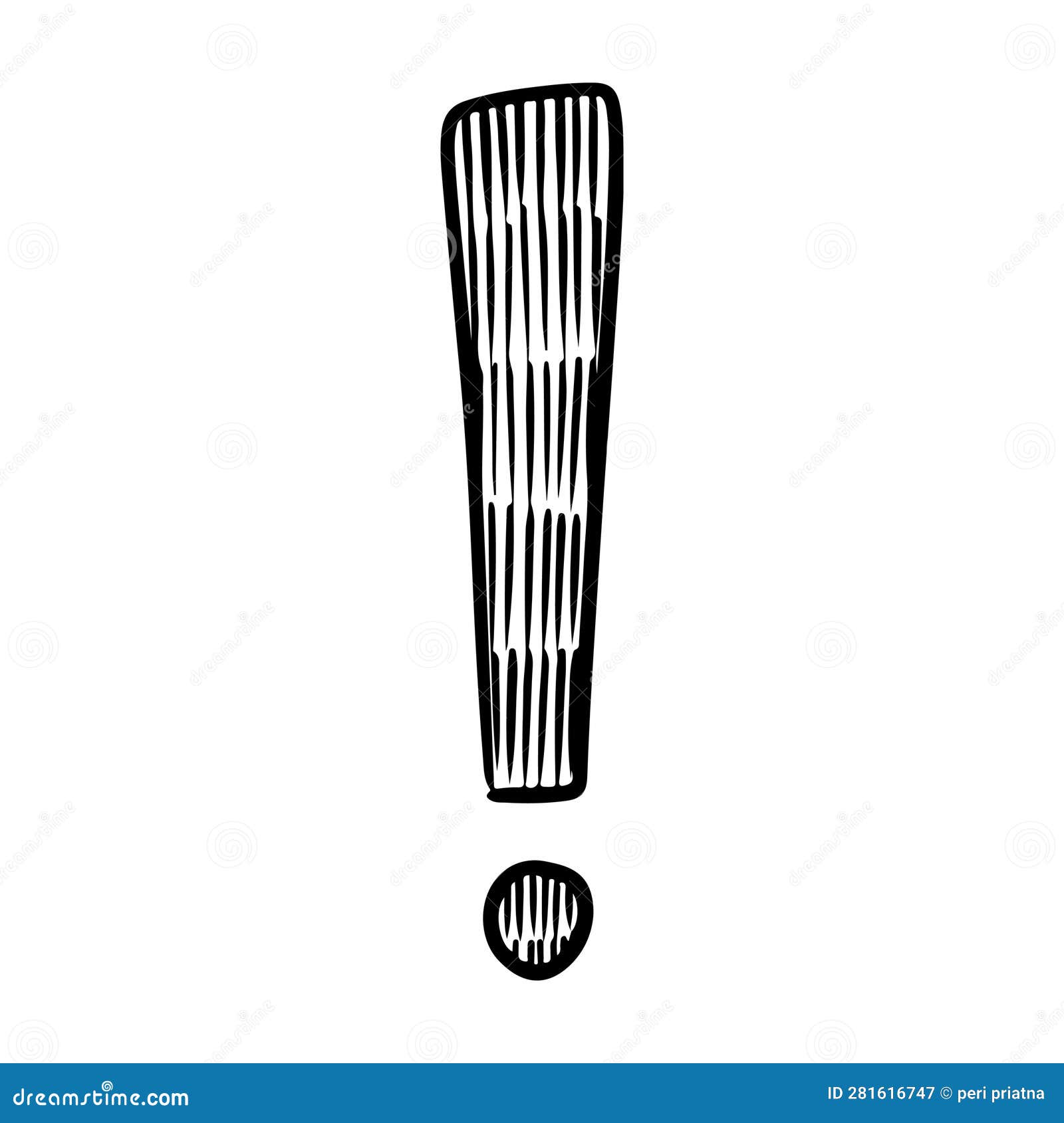 Doodle Sketch Style of Hand Drawn Exclamation Point Vector Illustration ...