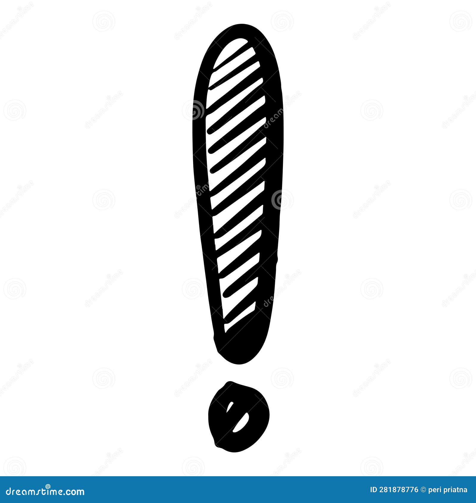 Doodle Sketch Style of Hand Drawn Exclamation Point Vector Illustration ...