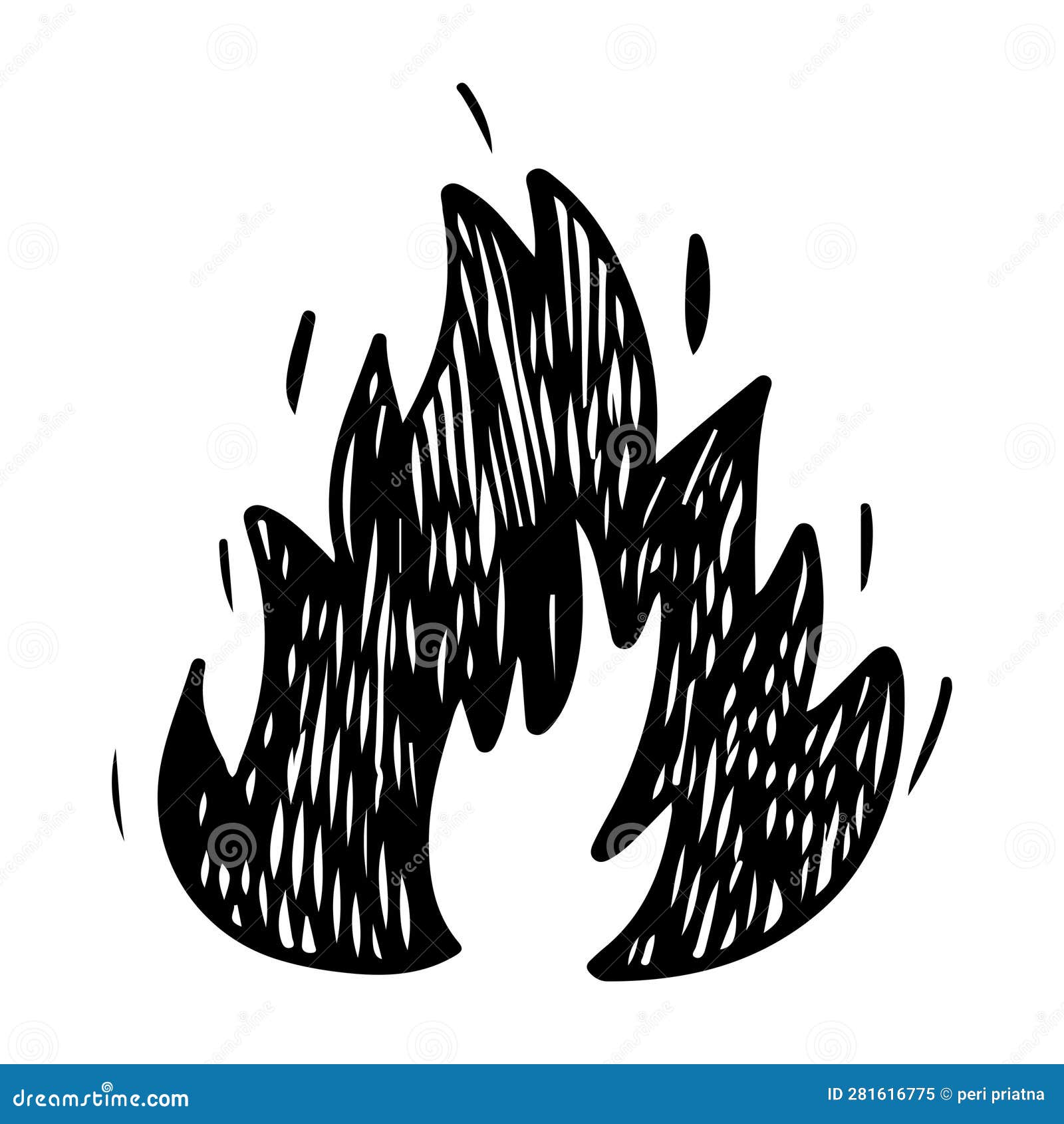 Doodle Sketch Style of Hand Drawn Fire Vector Illustration Stock Vector ...