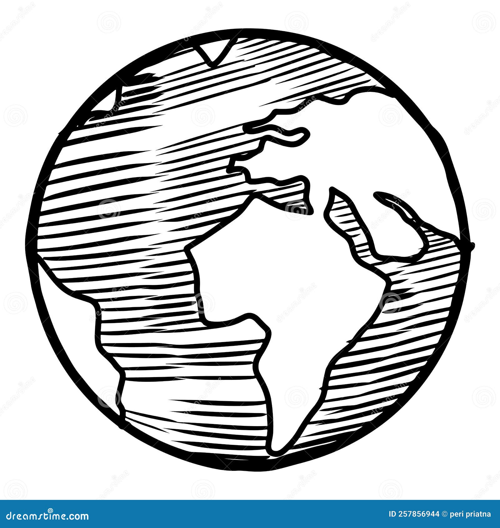Doodle Sketch Style of Hand Drawn Globe Vector Illustration for Concept ...