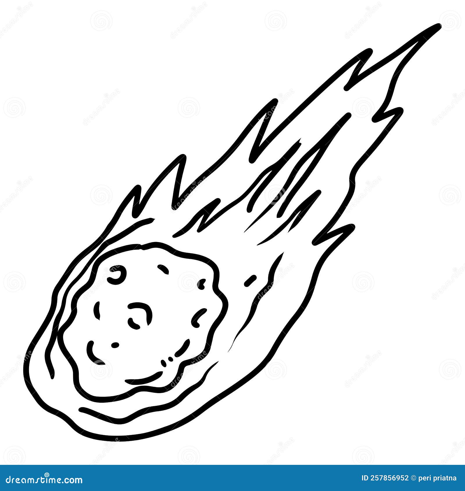 Doodle Sketch Style of Hand Drawn Meteor Vector Illustration for ...