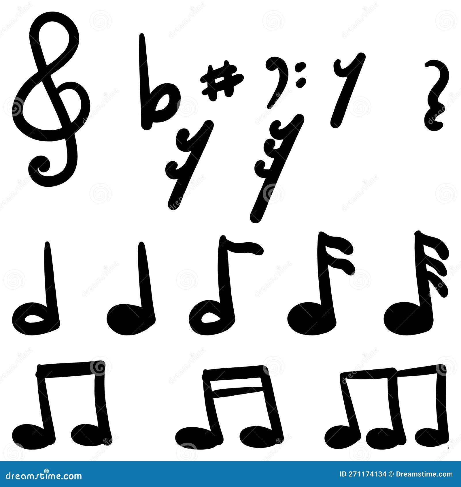 Doodle Sketch Style of Music Note Vector Illustration for Concept ...