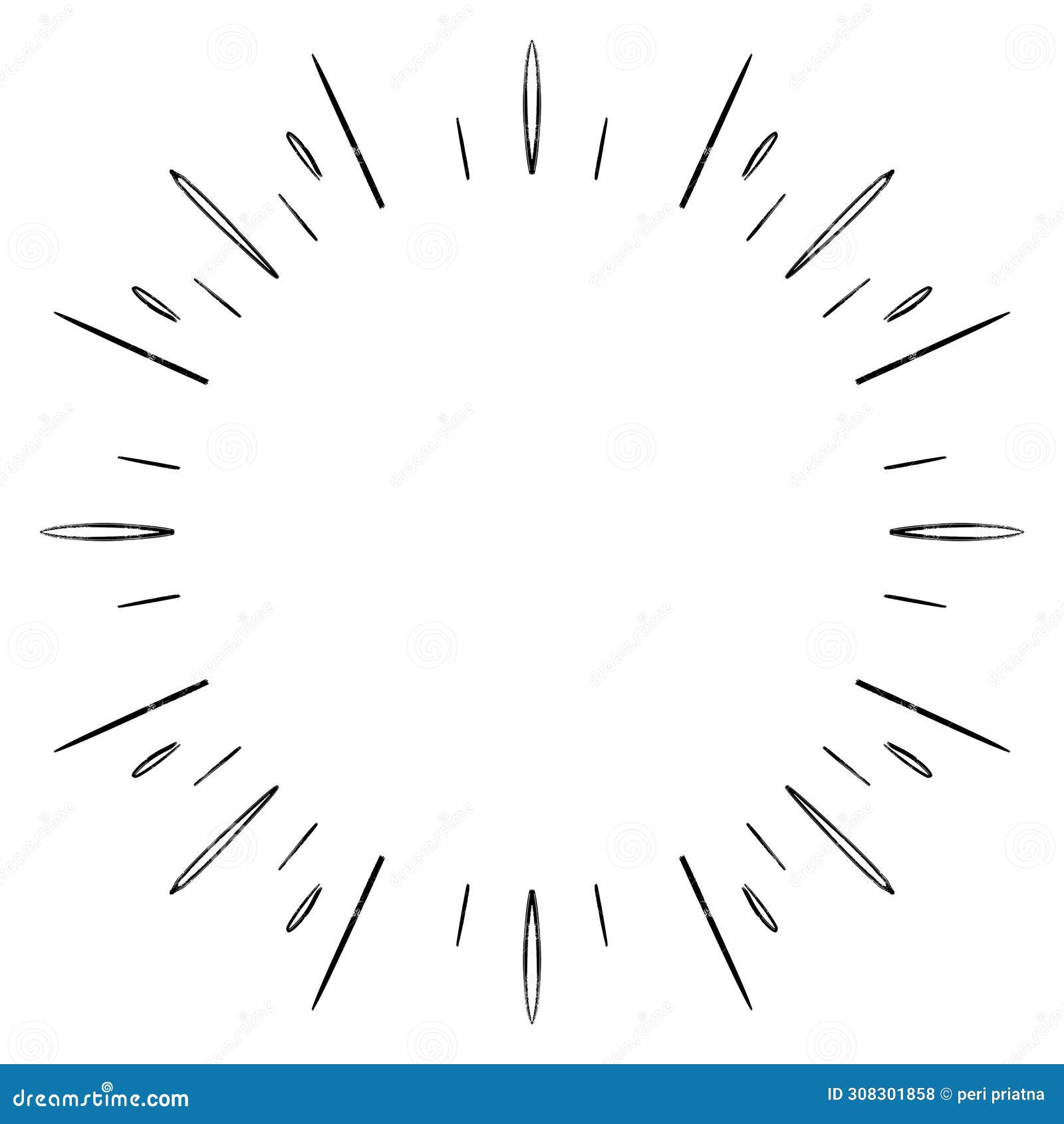 Doodle Sketch Style of Starburst Hand Drawn Illustration. for Concept ...