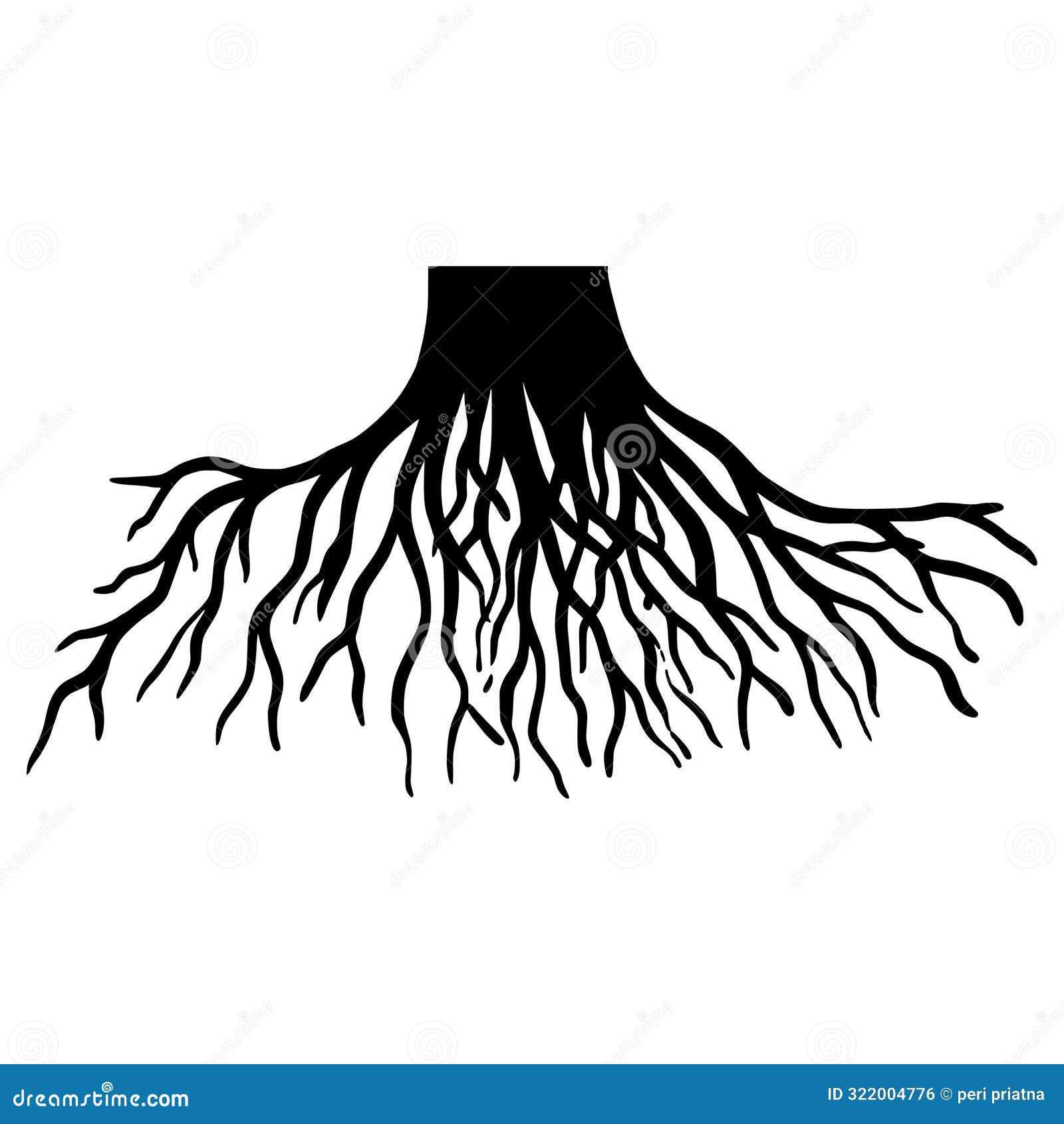 Doodle Sketch Style of Tree Root Vector Illustration for Concept Design ...