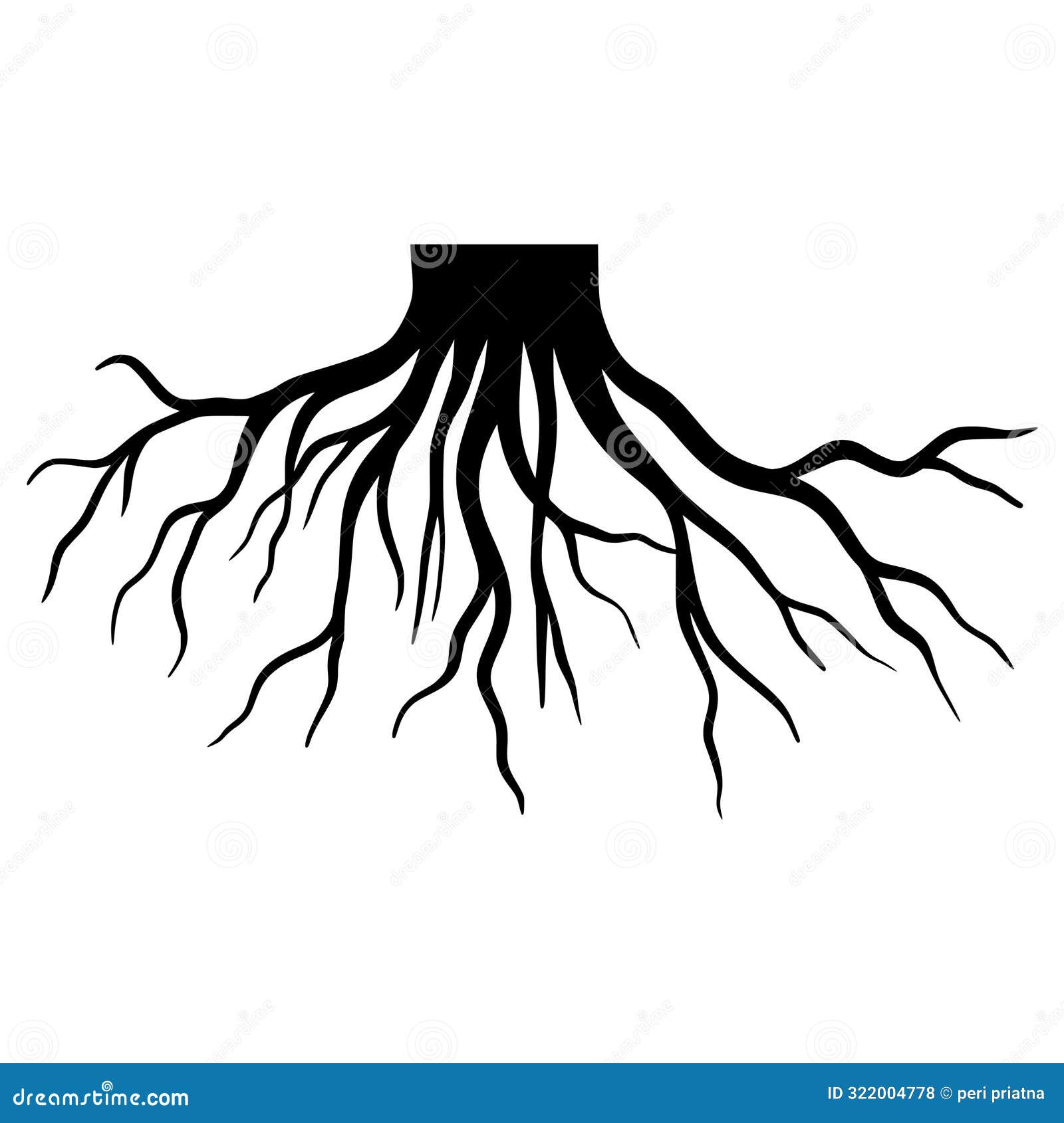 Doodle Sketch Style of Tree Root Vector Illustration for Concept Design ...