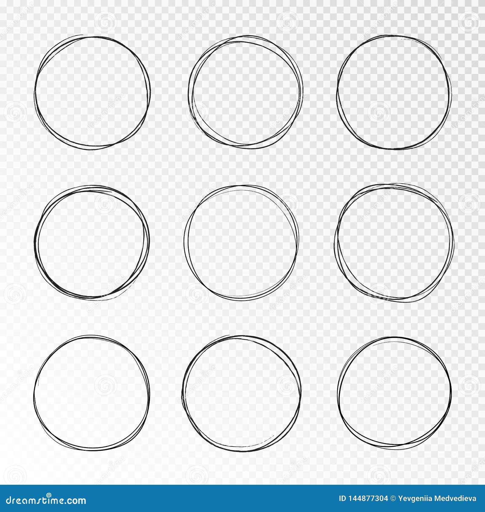 Doodle Sketched Circles. Hand Drawn Scribble Isolated Rings Stock ... Doodle Sketched Circles. Hand Drawn Scribble Isolated Rings Stock ...