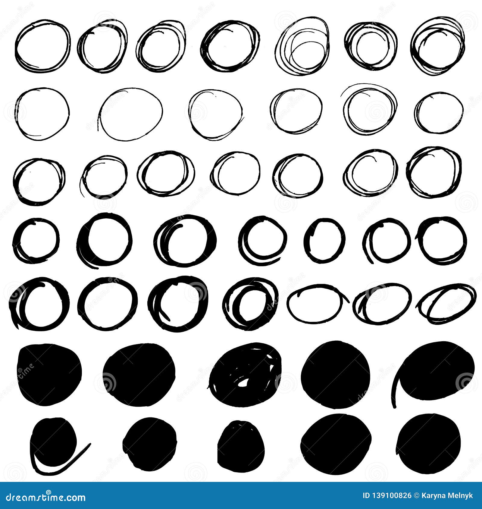 Doodle Sketched Circles. Hand Drawn Stock Vector - Illustration of ... Doodle Sketched Circles. Hand Drawn Stock Vector - Illustration of ...