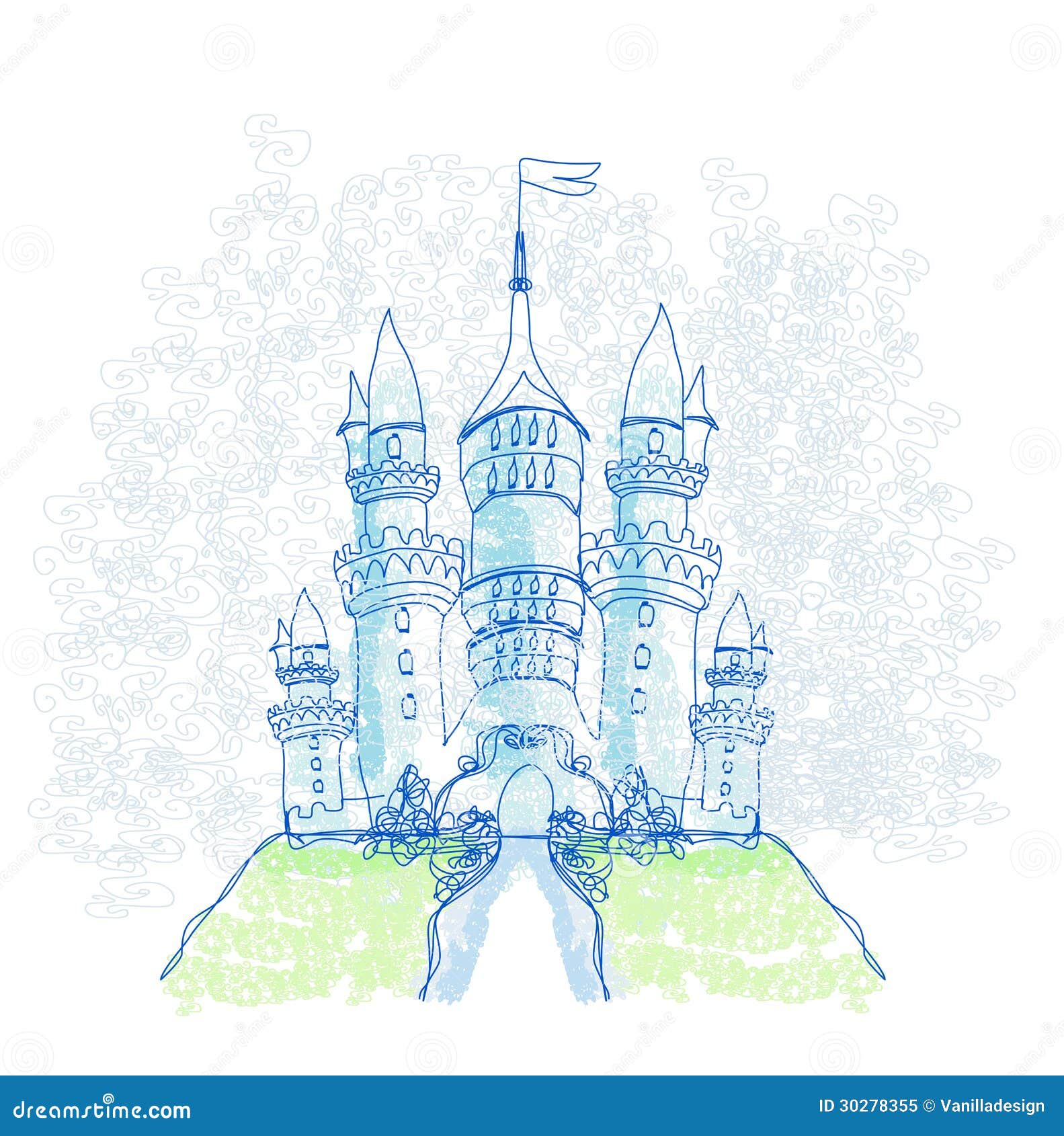 Doodle Sketchy Castle stock vector. Illustration of landmark - 30278355