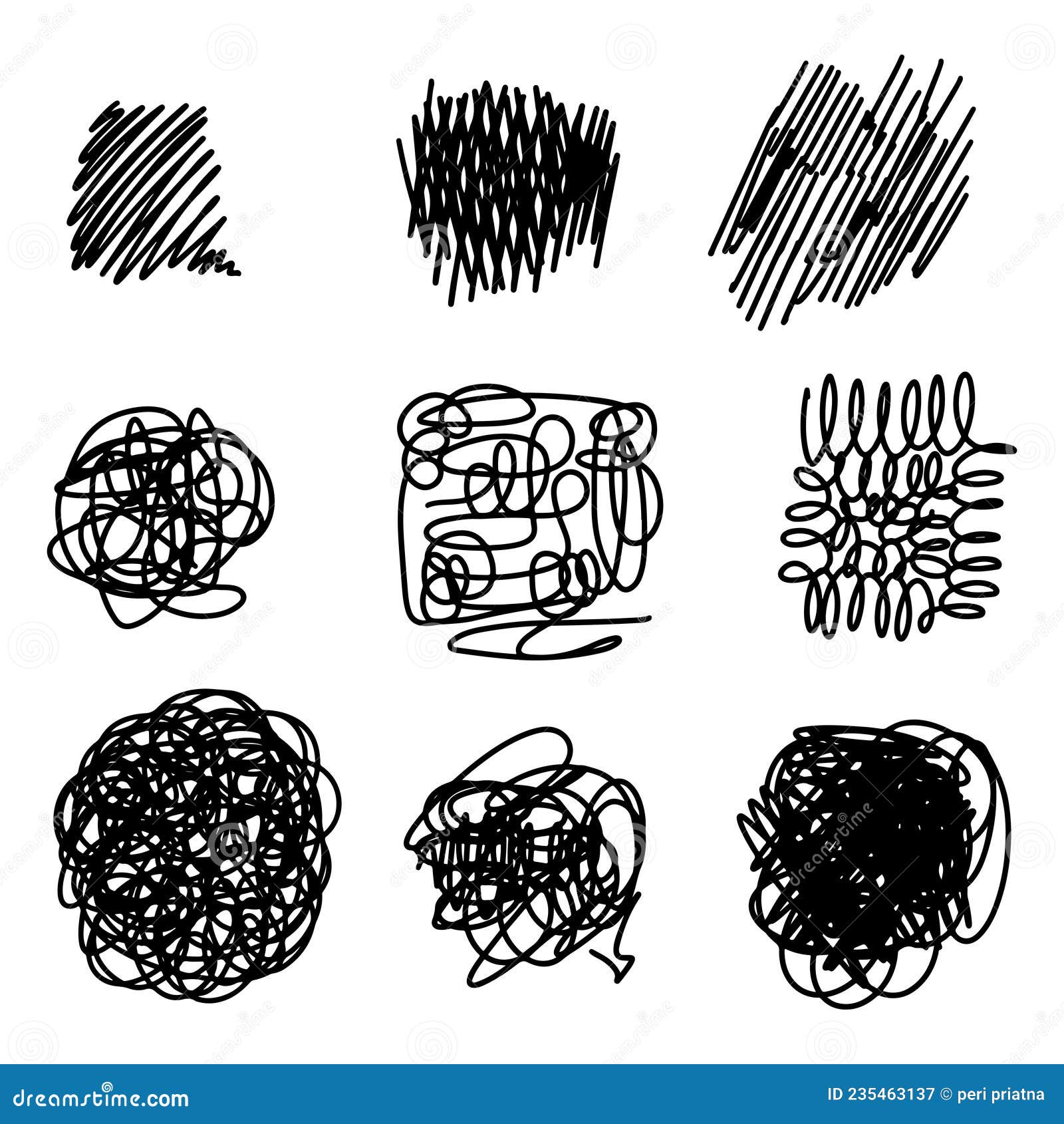 Doodle Sketchy Pen and Scribble Isolated on White Background . Vector ...