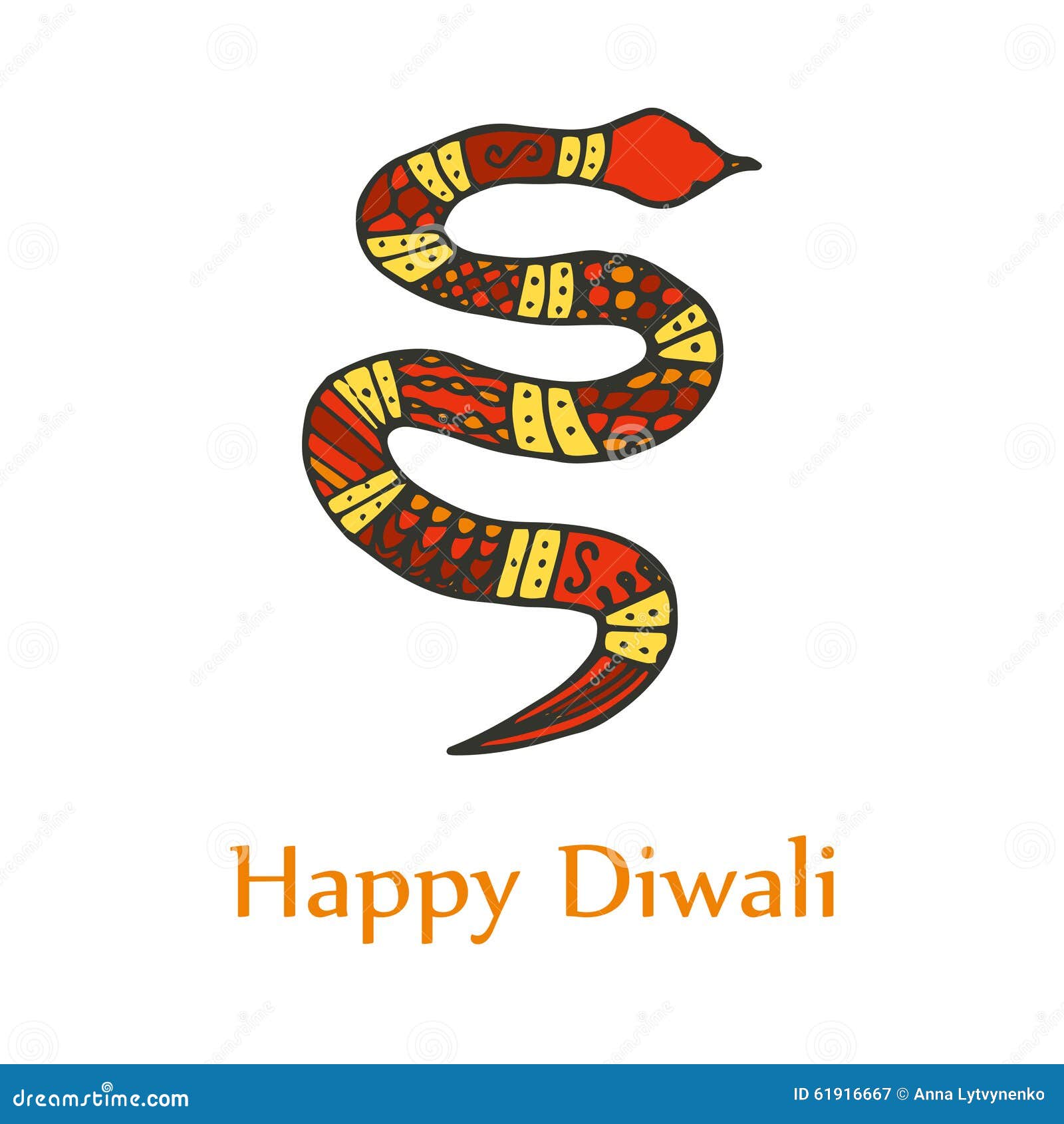 Doodle snake stock vector. Illustration of background - 61916667