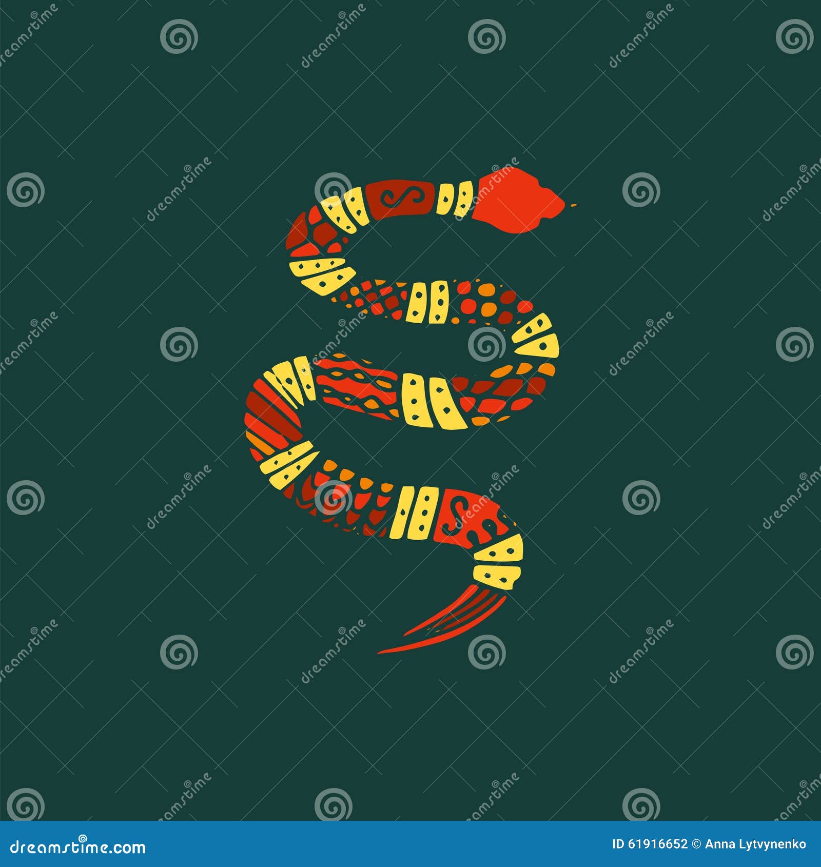 Doodle snake stock vector. Illustration of engraving - 61916652