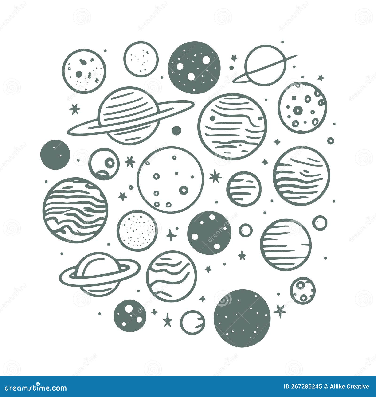 Doodle Space Hand Drawn Abstract Shape Stock Vector - Illustration of ...