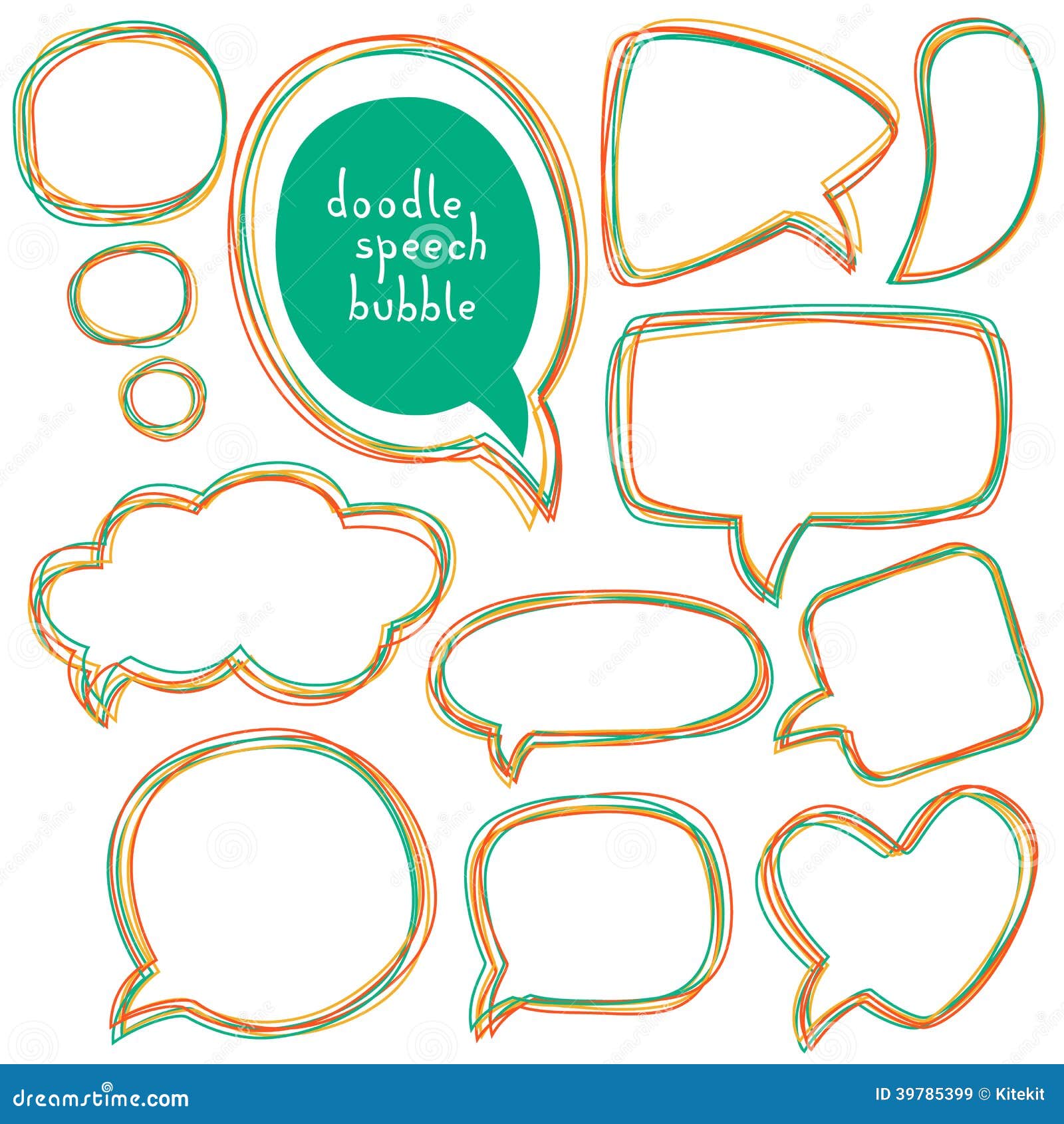 Doodle Speech Bubbles. Different Sizes and Forms Stock Vector ...