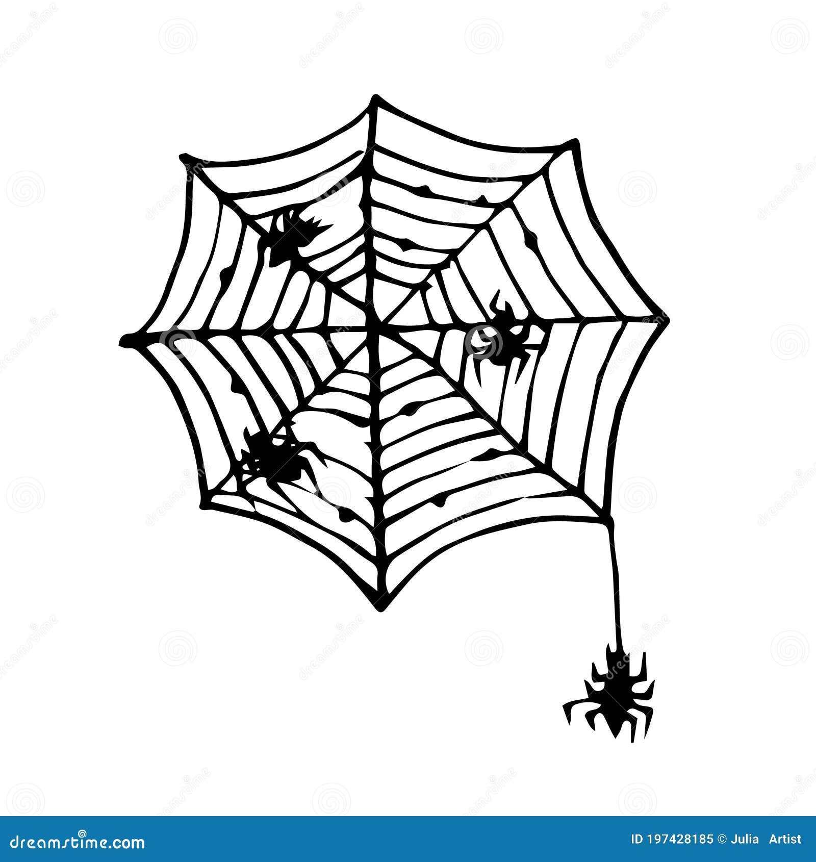 Doodle Spider Web Set. Halloween Vector Decoration Stock Vector ... Doodle Spider Web Set. Halloween Vector Decoration Stock Vector ...