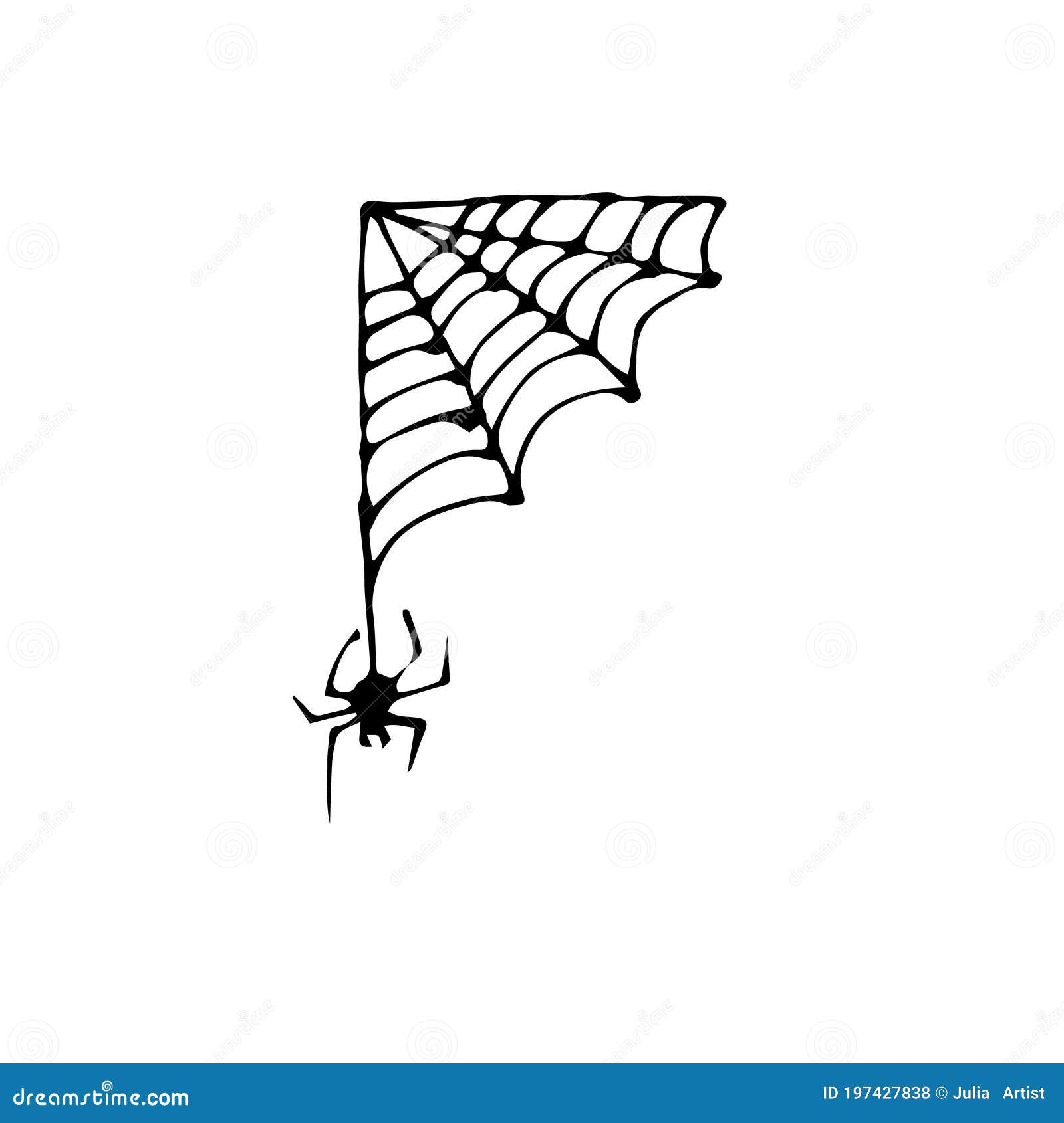 Doodle Spider Web Set. Halloween Vector Decoration Stock Vector ... Doodle Spider Web Set. Halloween Vector Decoration Stock Vector ...