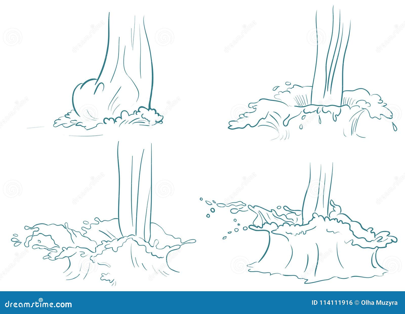 Doodle Splash - Animation Frames Stock Vector - Illustration of ocean ...