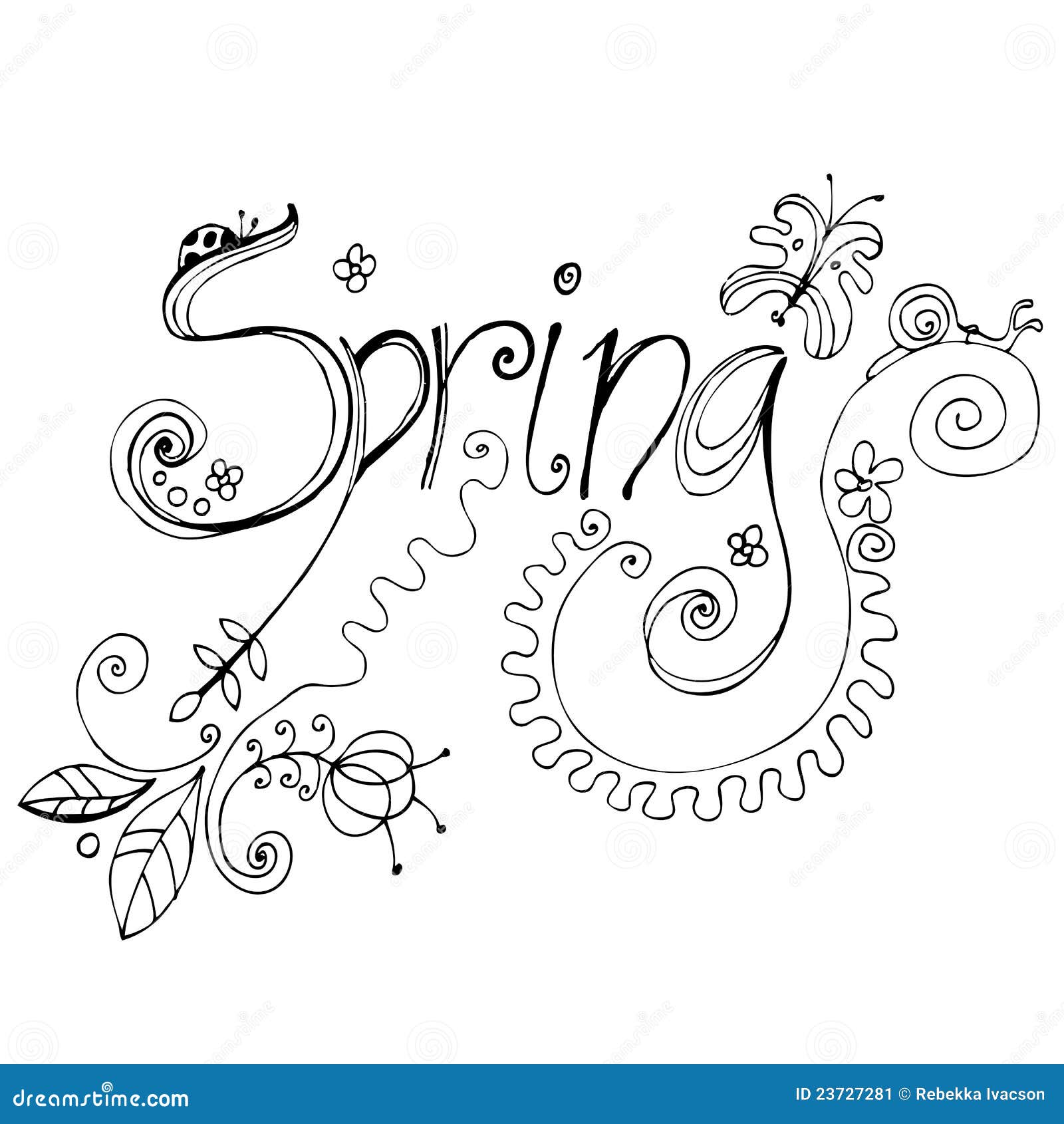 Doodle spring background stock vector. Illustration of doodle - 23727281