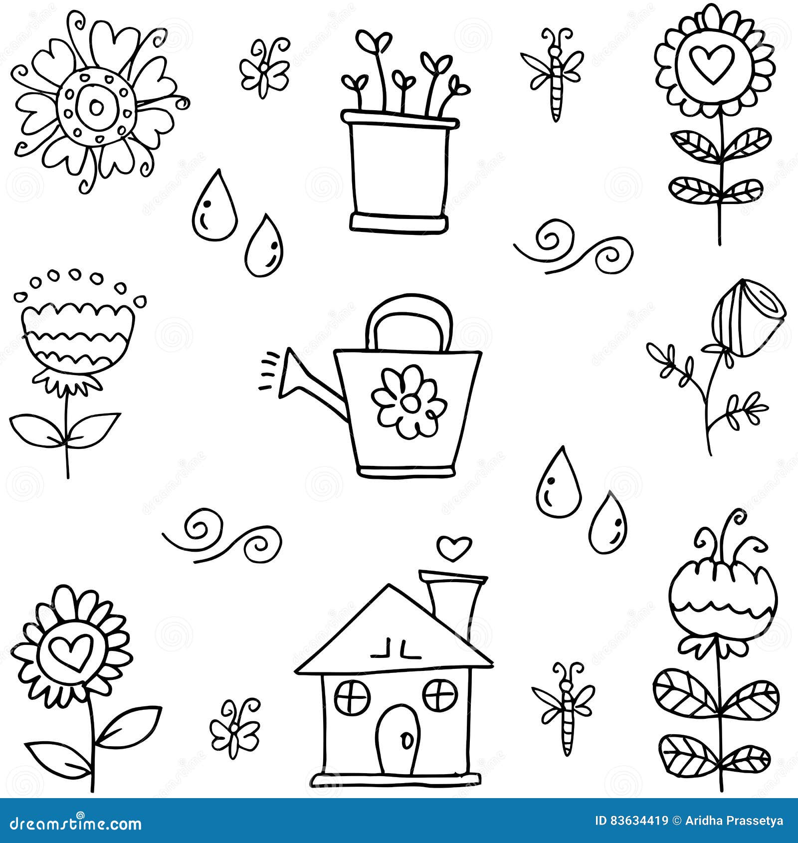 Doodle Spring Object Hand Draw Stock Illustrations – 758 Doodle Spring ...