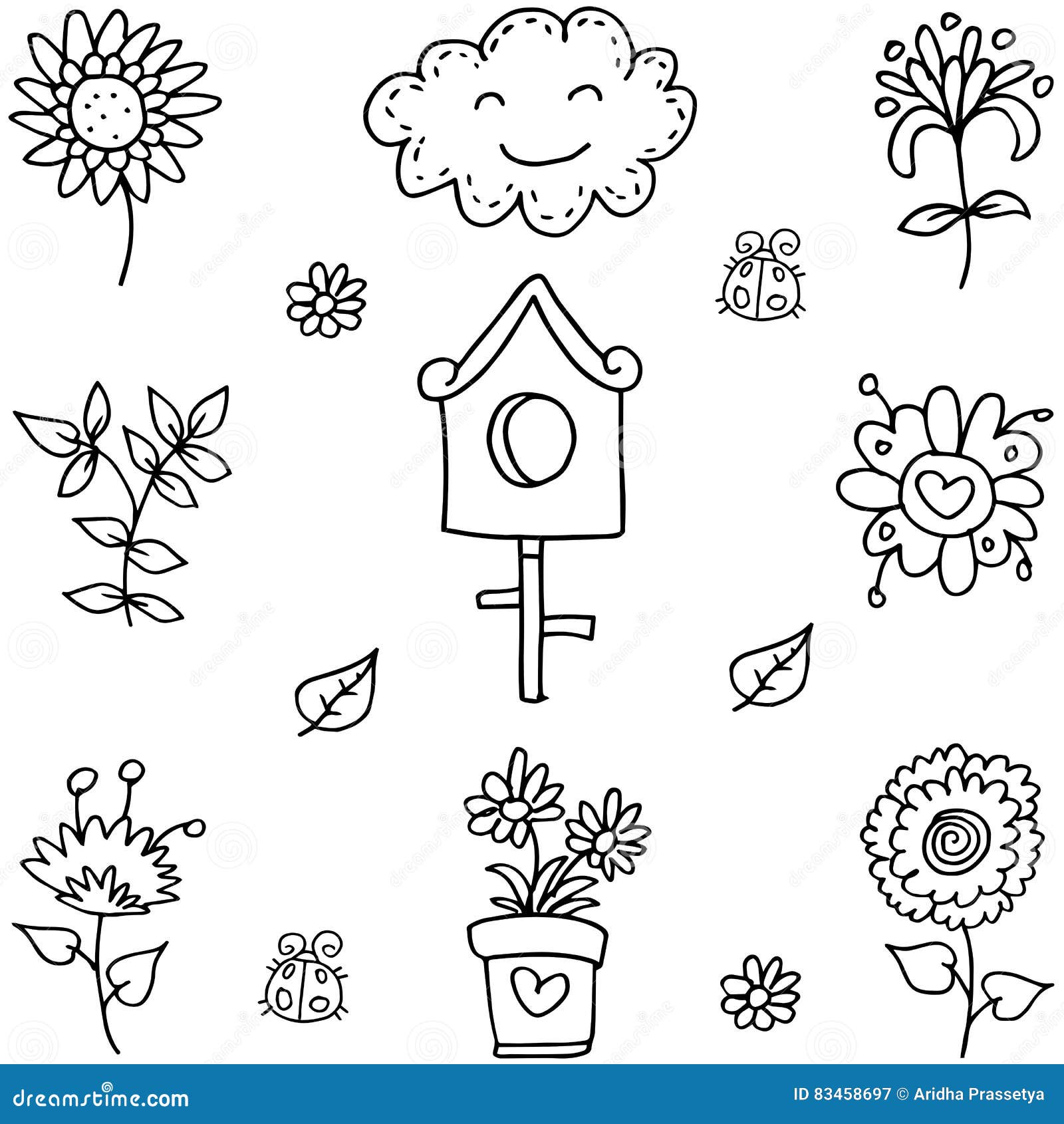 Doodle of Spring Set with Hand Draw Stock Vector - Illustration of ...
